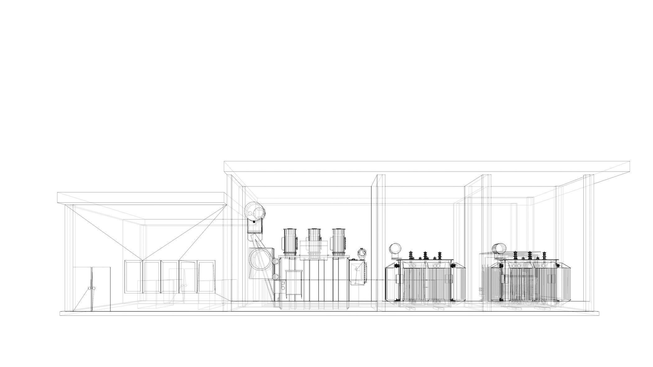Industrial building - transformer room 3D model | CGTrader
