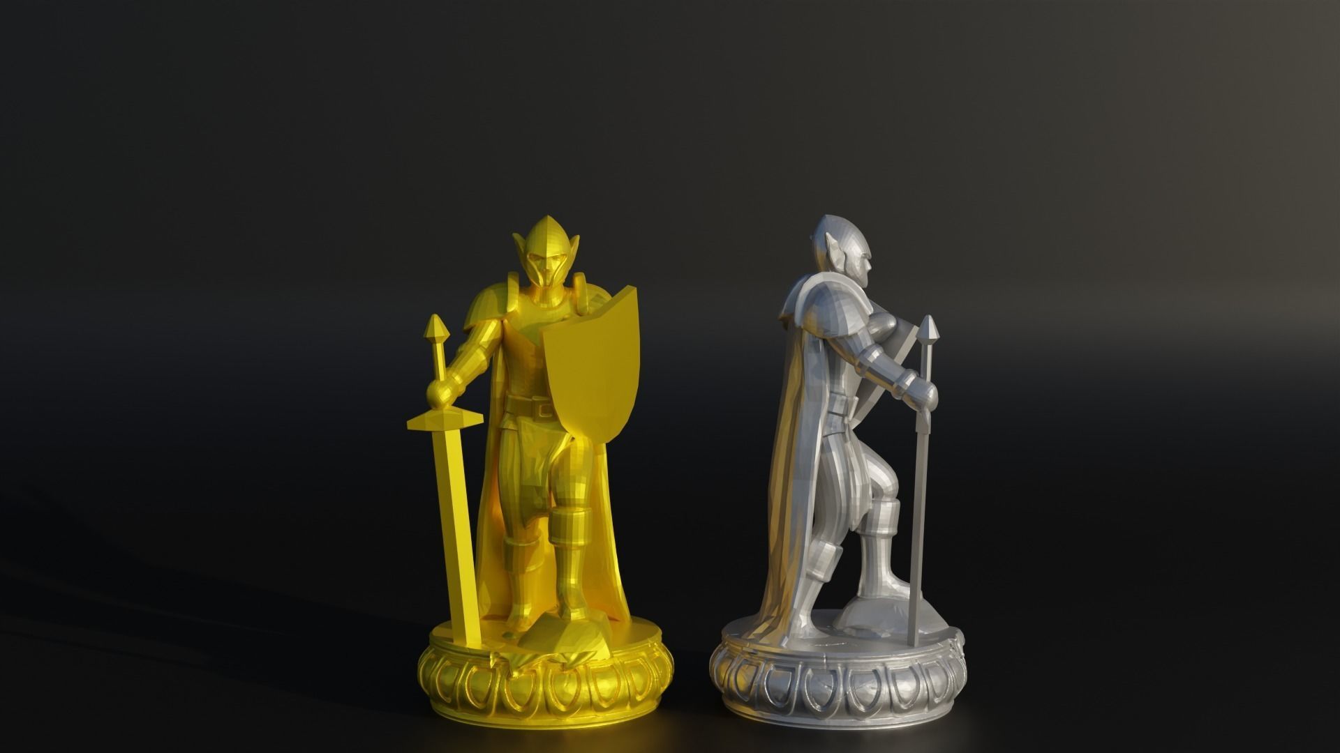 Elf Chess Set - Medieval Chess With 6 Different Model 3D model 3D ...