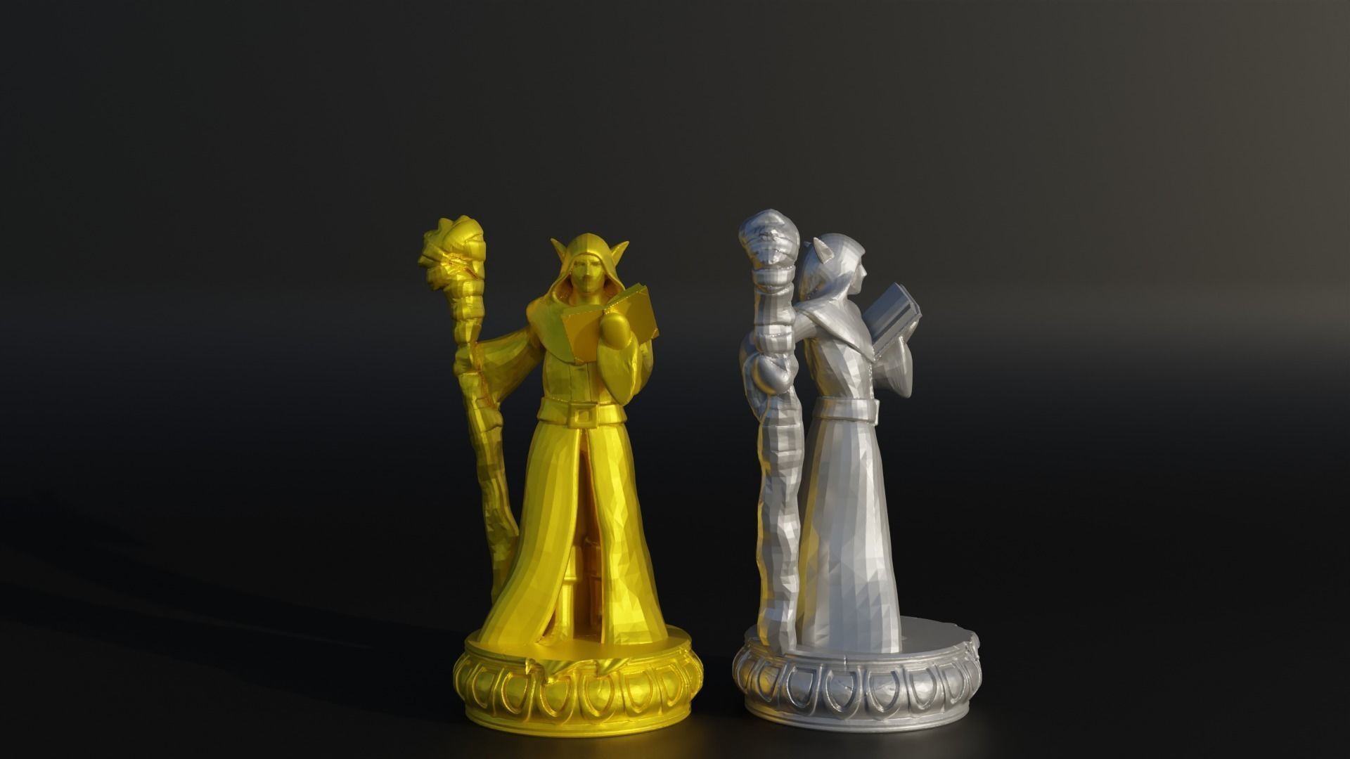 Elf Chess Set - Medieval Chess With 6 Different Model 3D model 3D ...