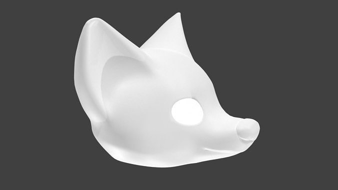 Brenard The Fox Printable 3D Canid Furry Head Printable Model 3D model ...