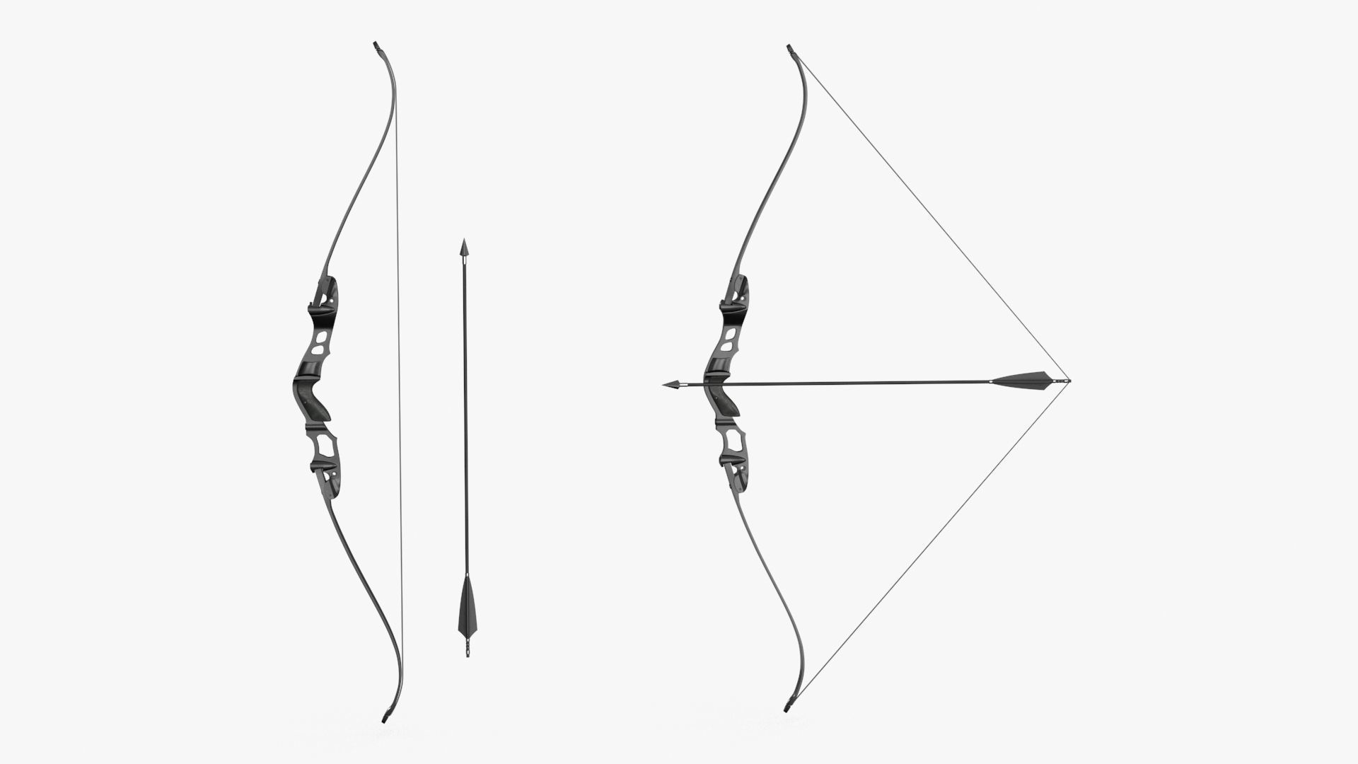 3D model Recurve Bow VR / AR / low-poly | CGTrader