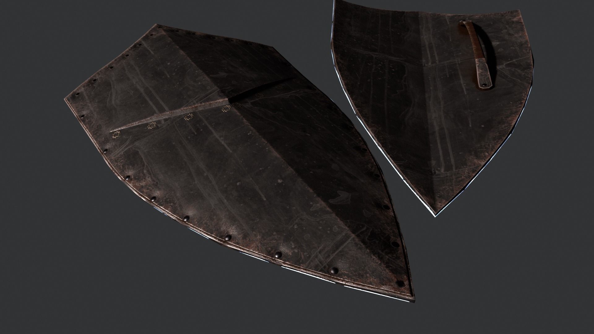 3D model Medieval iron shield VR / AR / low-poly | CGTrader