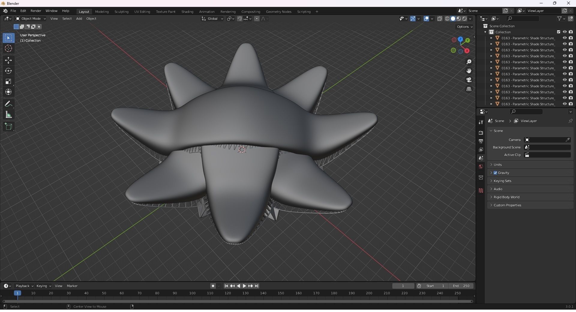 0163 - Parametric Shade Structure 3D model | CGTrader