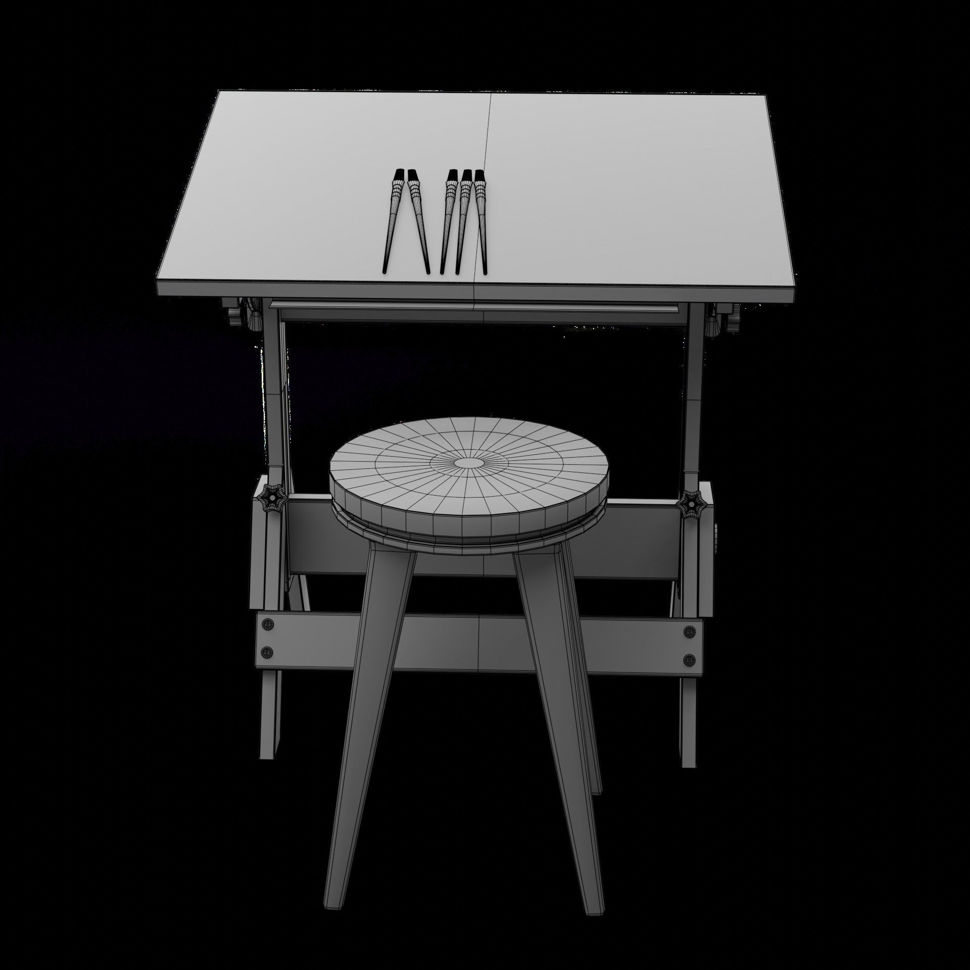 3D model Drafting Table Low poly 3D model VR / AR / low-poly | CGTrader