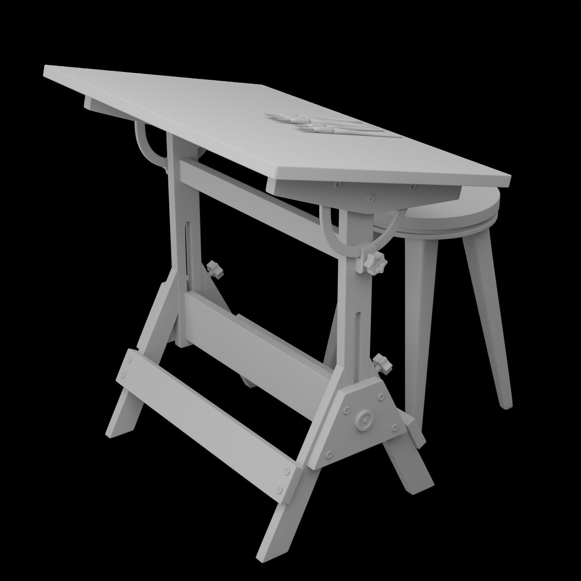 3D model Drafting Table Low poly 3D model VR / AR / low-poly | CGTrader