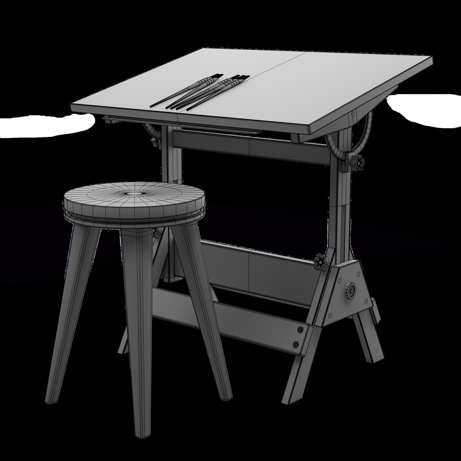 3D model Drafting Table Low poly 3D model VR / AR / low-poly | CGTrader
