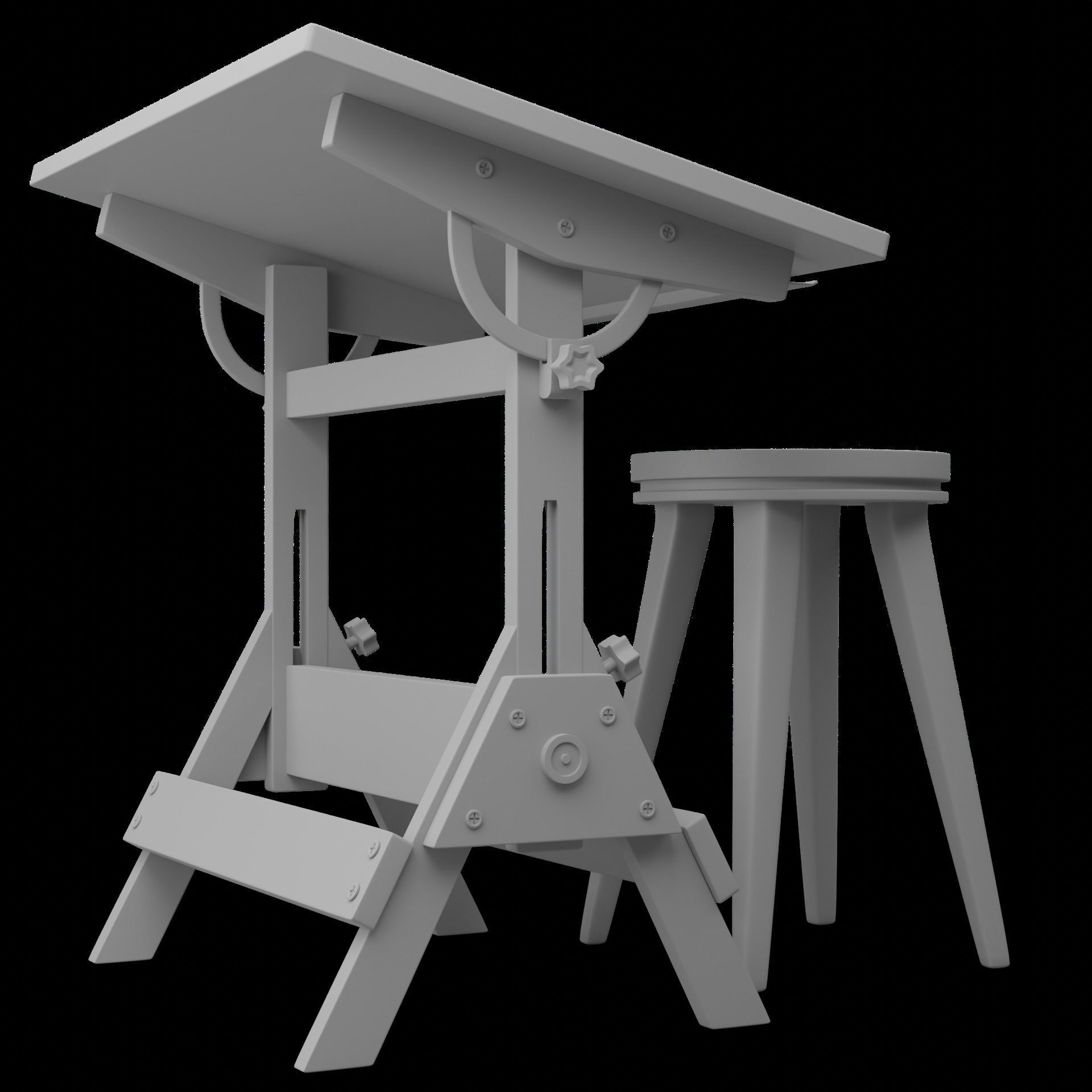 3D model Drafting Table Low poly 3D model VR / AR / low-poly | CGTrader