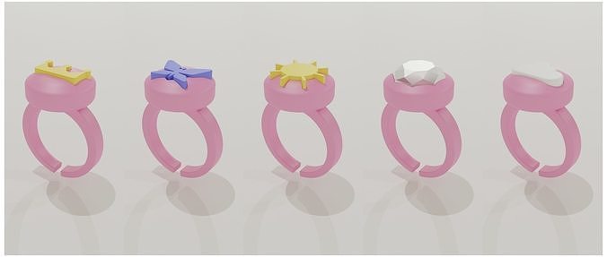 Toy ring collection v2 3D model 3D printable | CGTrader