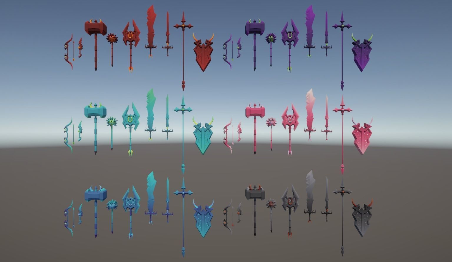 3D model 10 Demon Themed Weapons VR / AR / low-poly | CGTrader