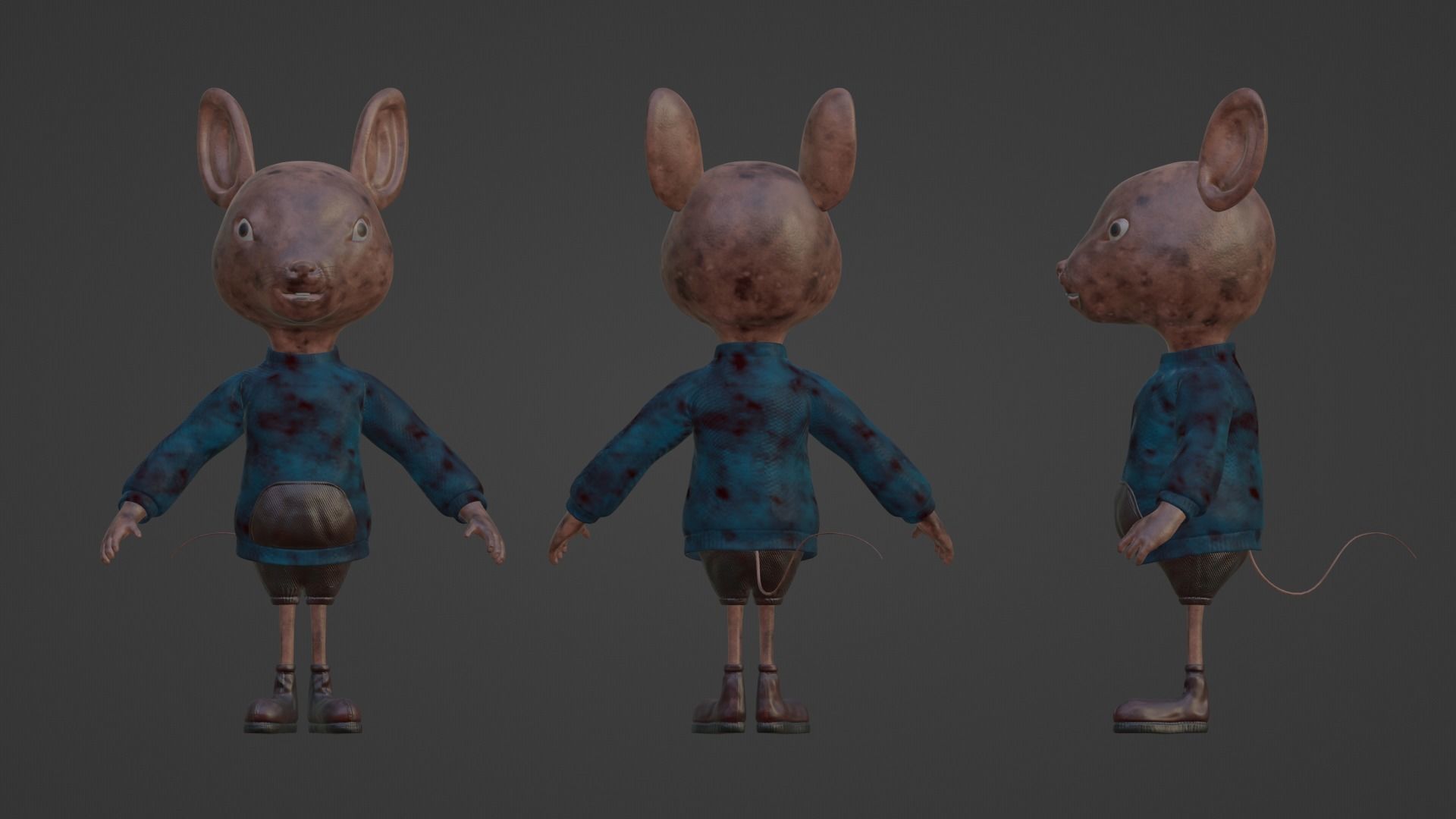 Scruffy Mouse free VR / AR / low-poly 3D model | CGTrader