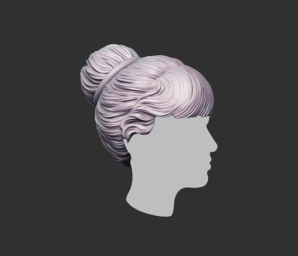BUN Hairstyle 3D model 3D printable | CGTrader