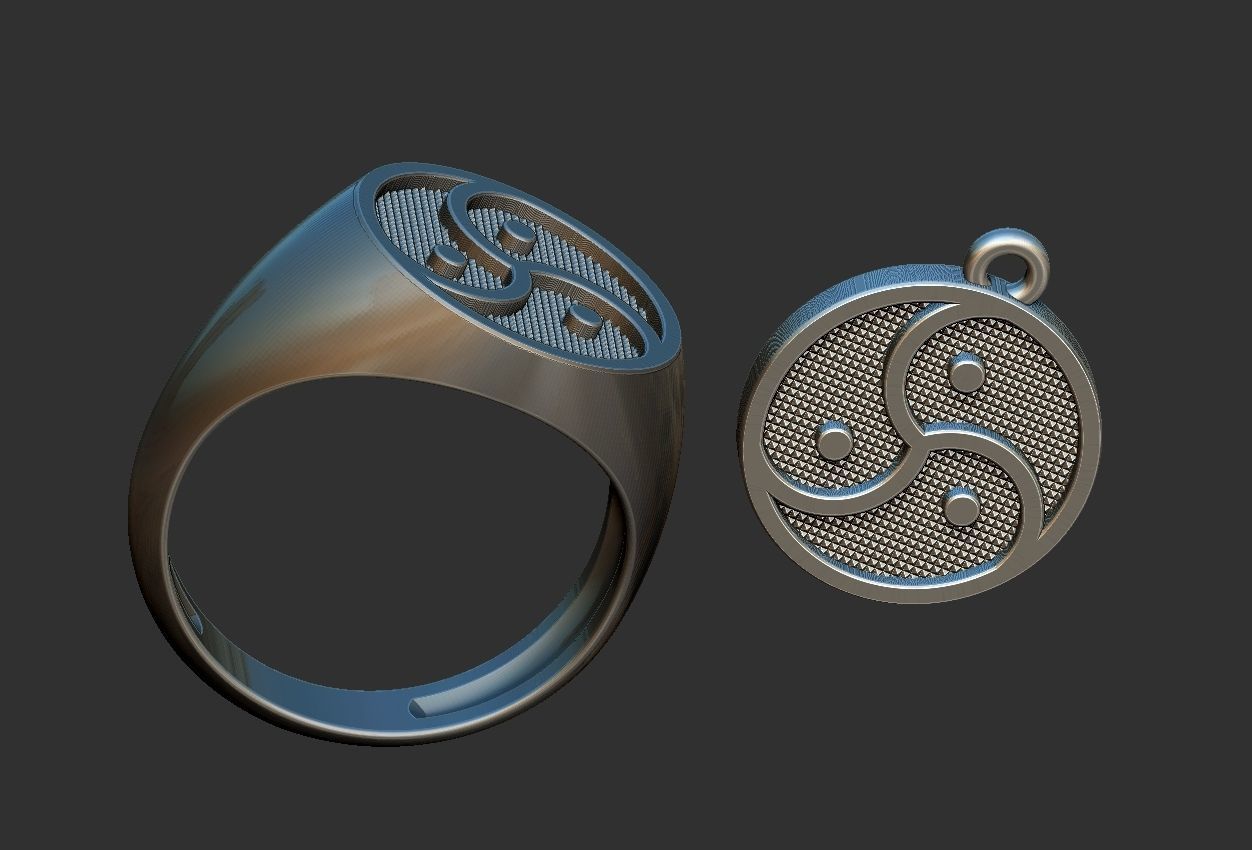 Yin Yang Triple - Tomoe 3D model 3D printable | CGTrader