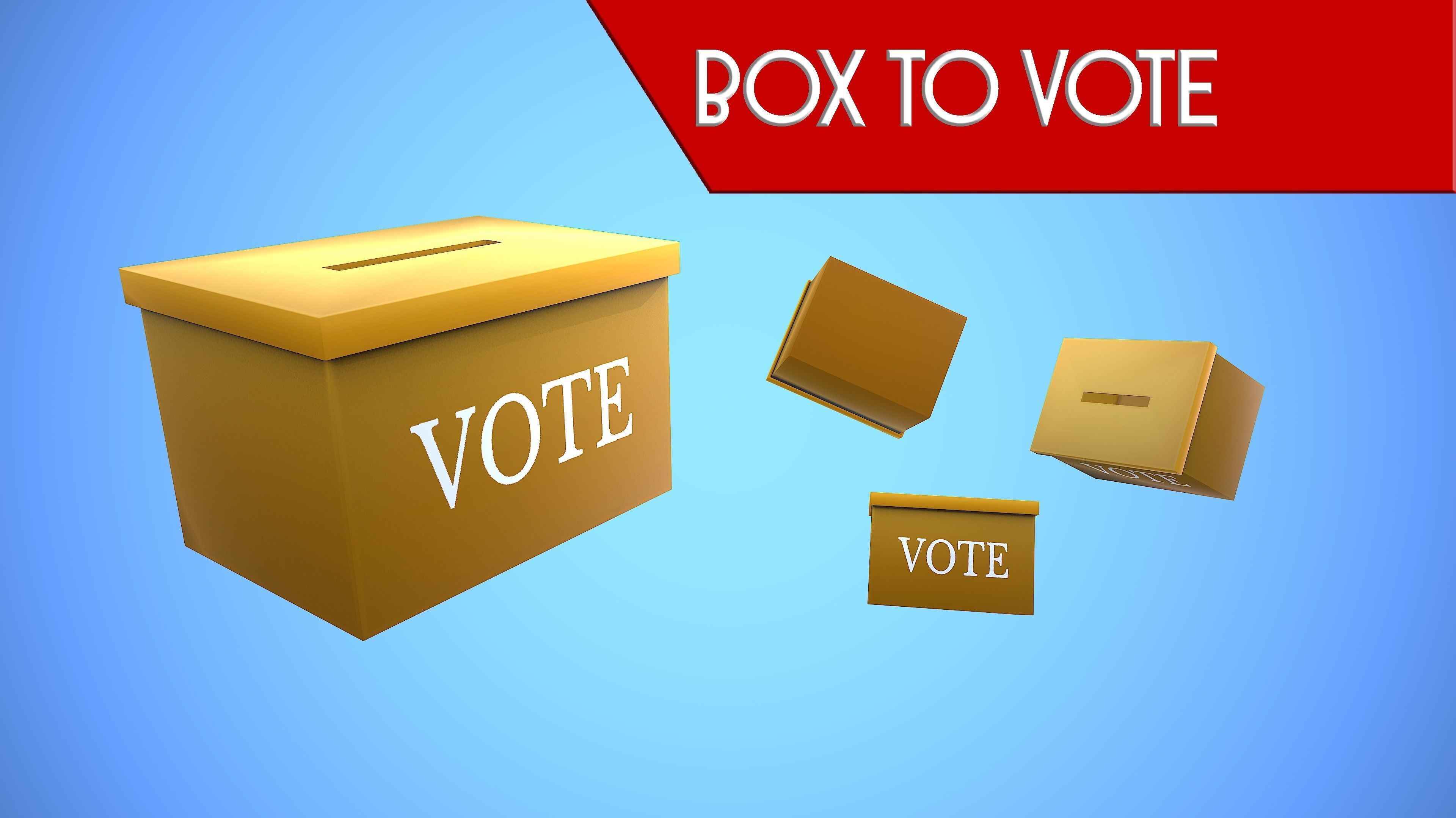 3D model BOX TO VOTE CARTOON STYLIZED VR / AR / low-poly | CGTrader