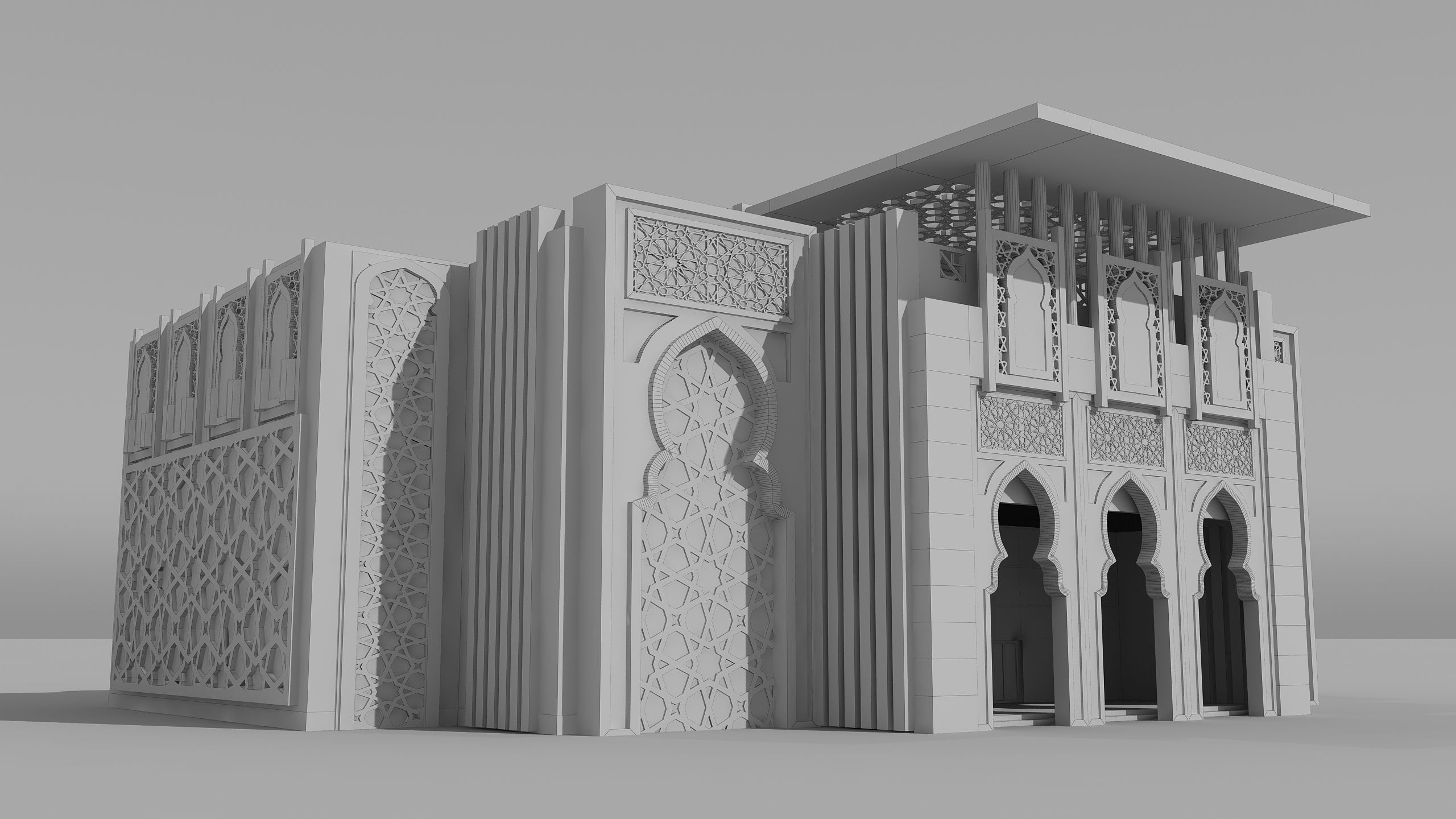 0164 - Islamic Facade Building 3D model | CGTrader