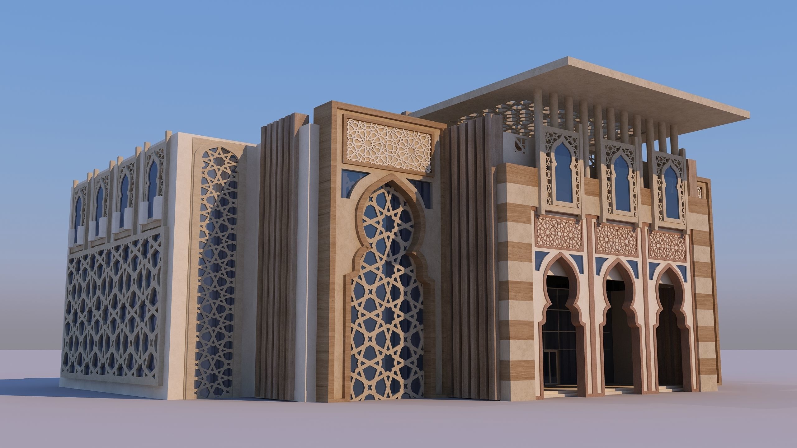 0164 - Islamic Facade Building 3D model | CGTrader