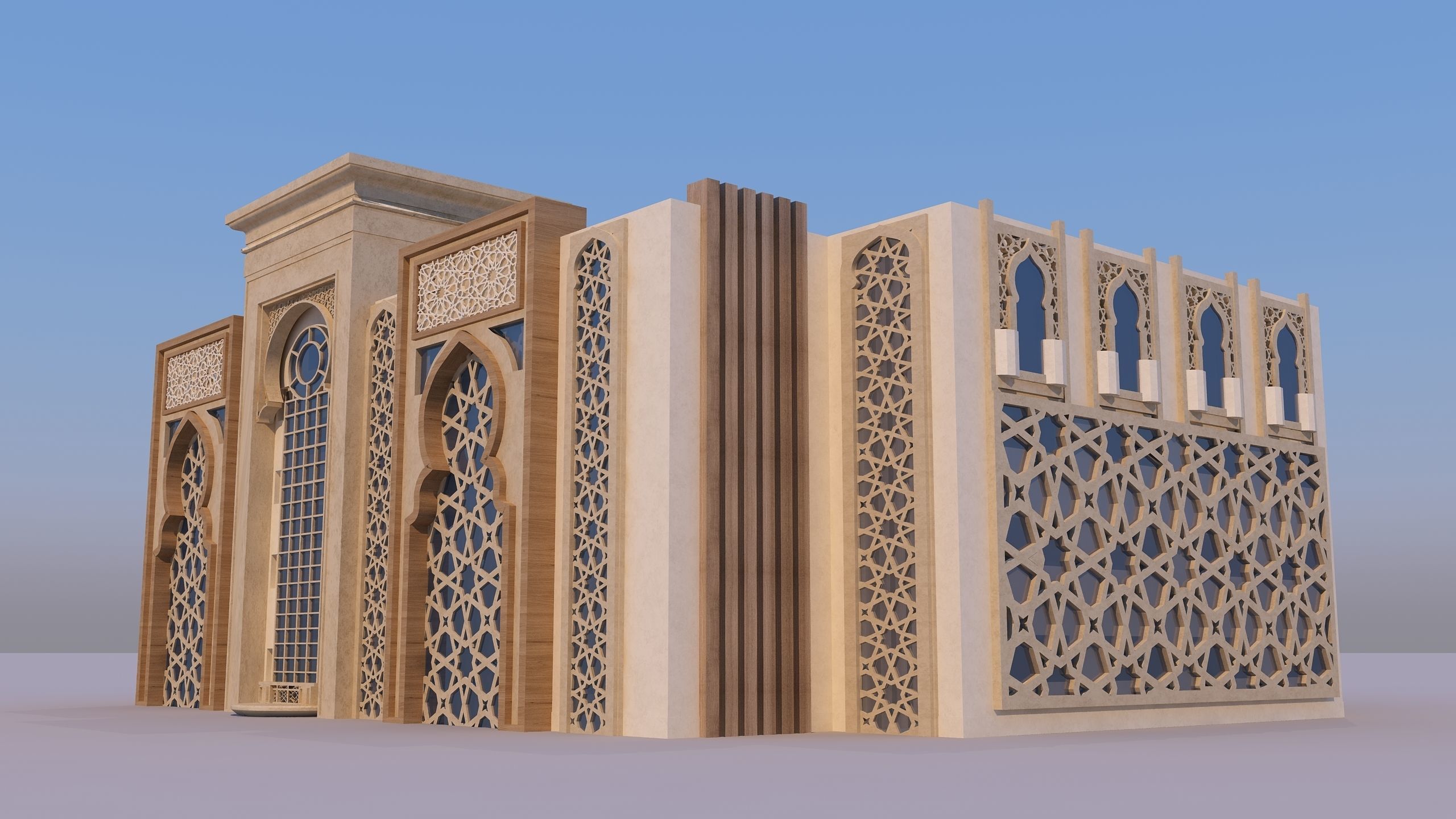 0164 - Islamic Facade Building 3D model | CGTrader