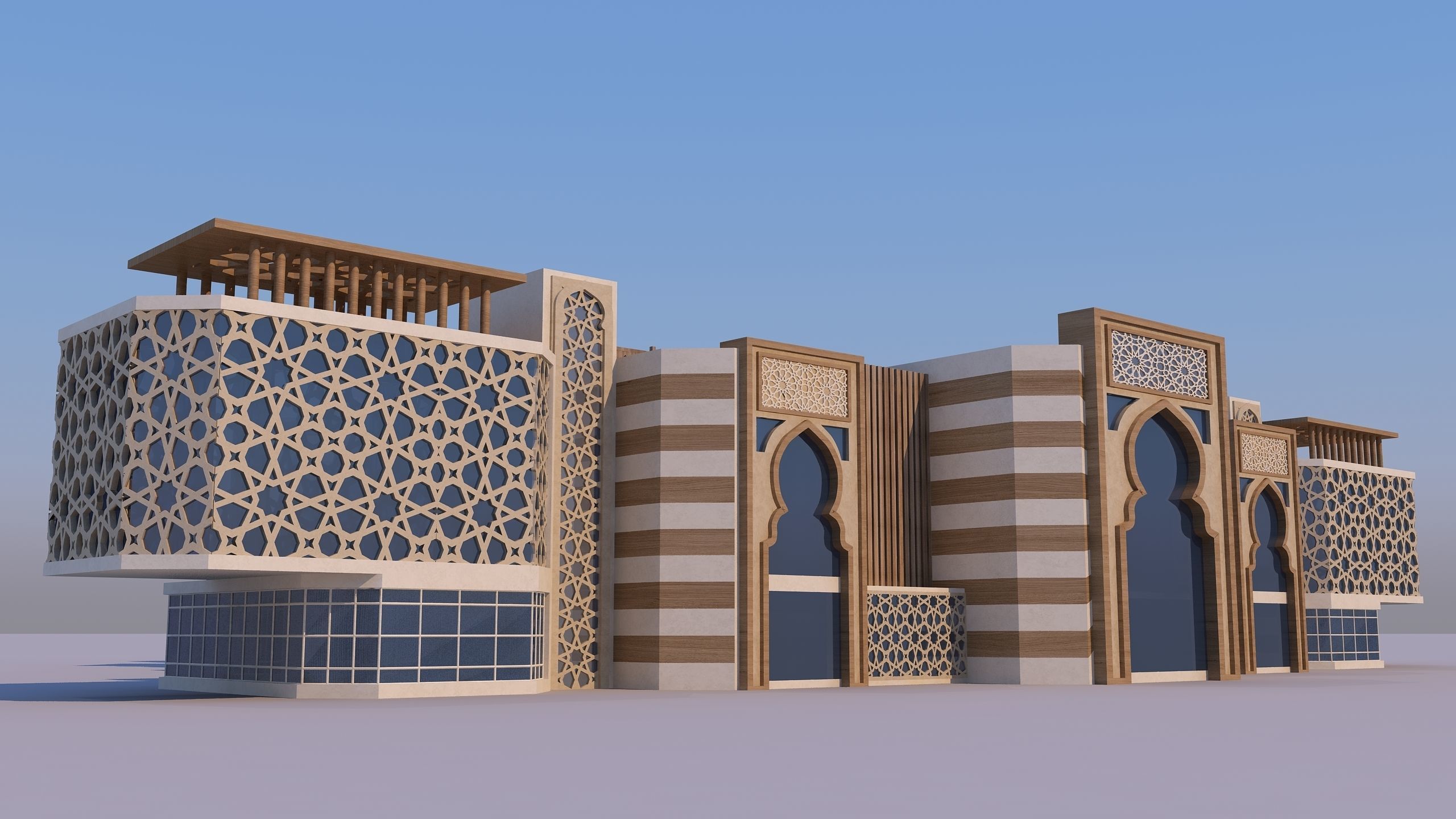 0165 - Islamic Facade Building 3D model | CGTrader