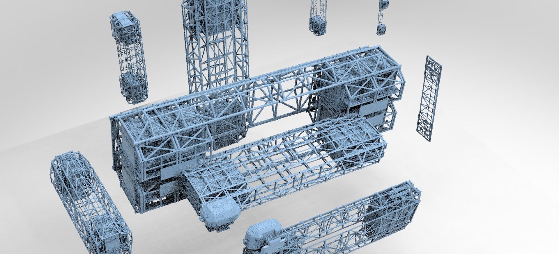 Sci Fi Ship Docking Gridding Collection 1 3D model | CGTrader