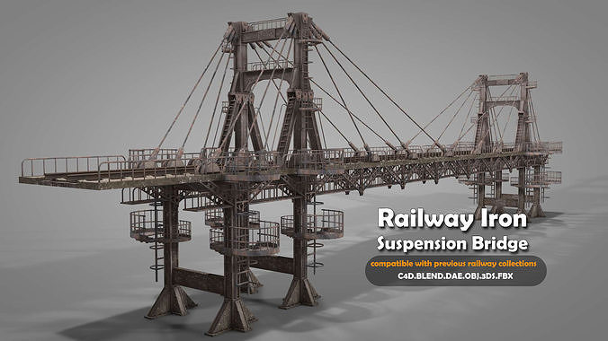 Railway Suspension Bridge 3D model | CGTrader