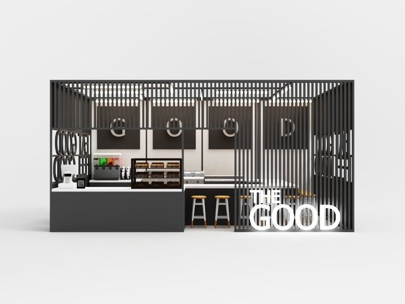 Minimalist Kiosk Booth Design 3D model | CGTrader