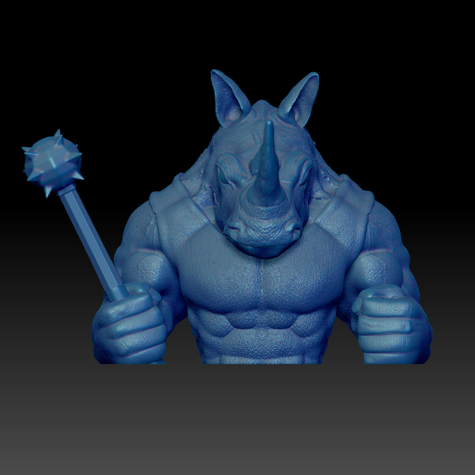 Rhinocerus-Dozer Rhino Bust- High-Polygon 3D STL print model 3D model ...