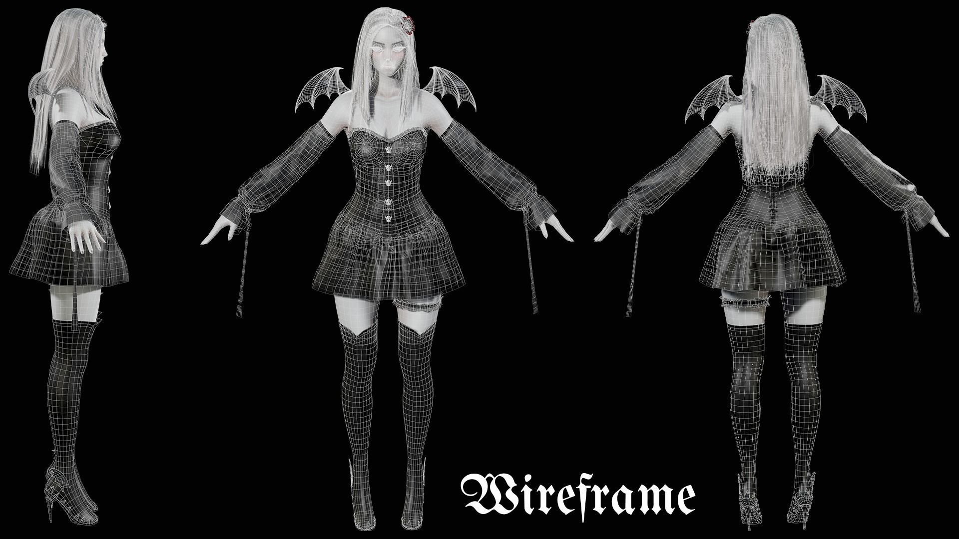 3D model Vampire Girl Elizabeth VR / AR / low-poly | CGTrader
