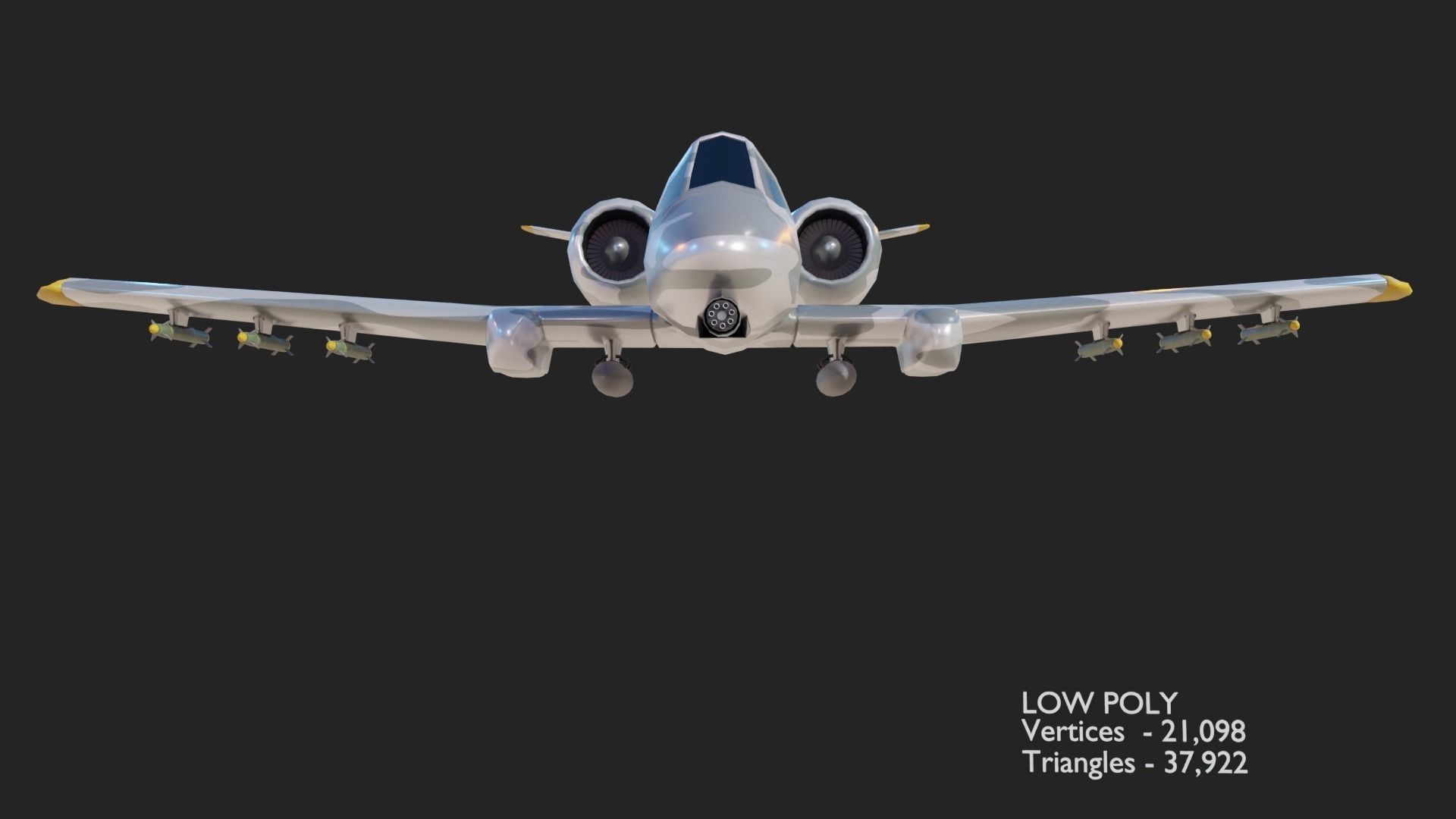 3D model A 10 Thunderbolt Attack Plane - low poly VR / AR / low-poly ...