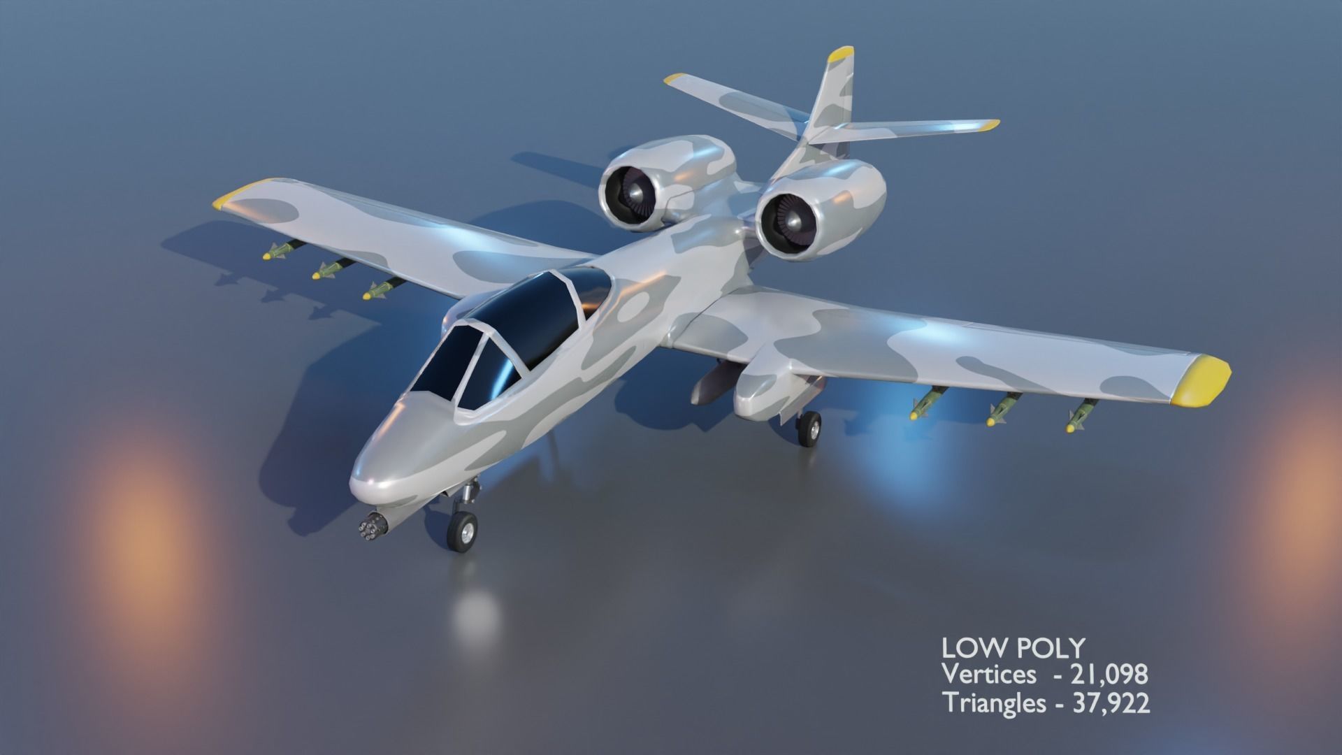 3D model A 10 Thunderbolt Attack Plane - low poly VR / AR / low-poly | CGTrader