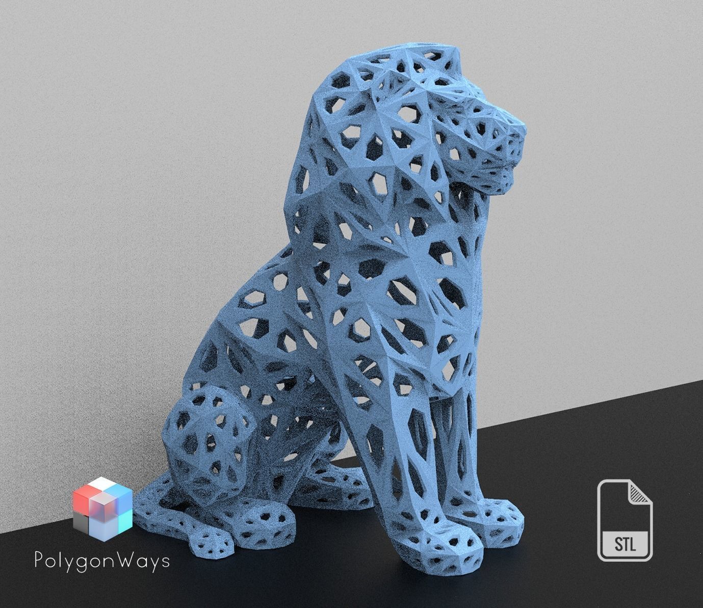 Wireframe Lion 3D model 3D printable | CGTrader