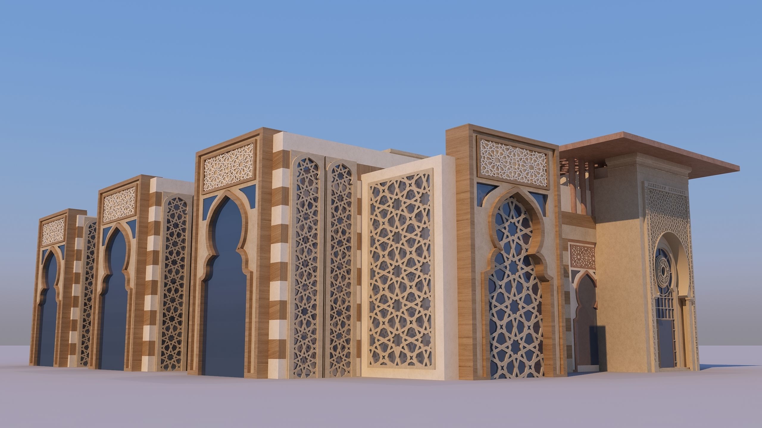 0166 - Islamic Facade Building 3D model | CGTrader