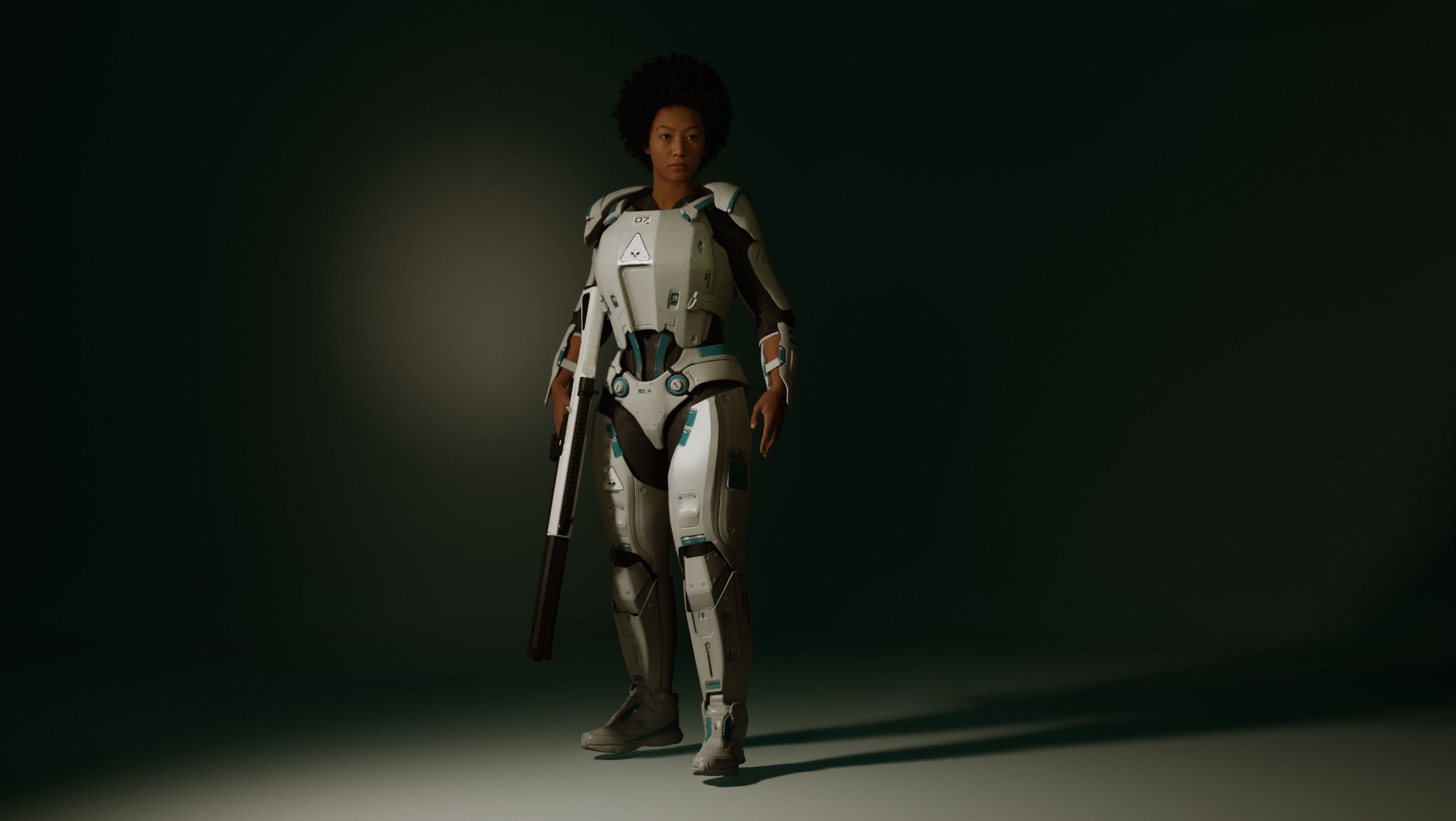 3D model Heavy Armor outfit for Metahuman TallMed Female body 3D model ...