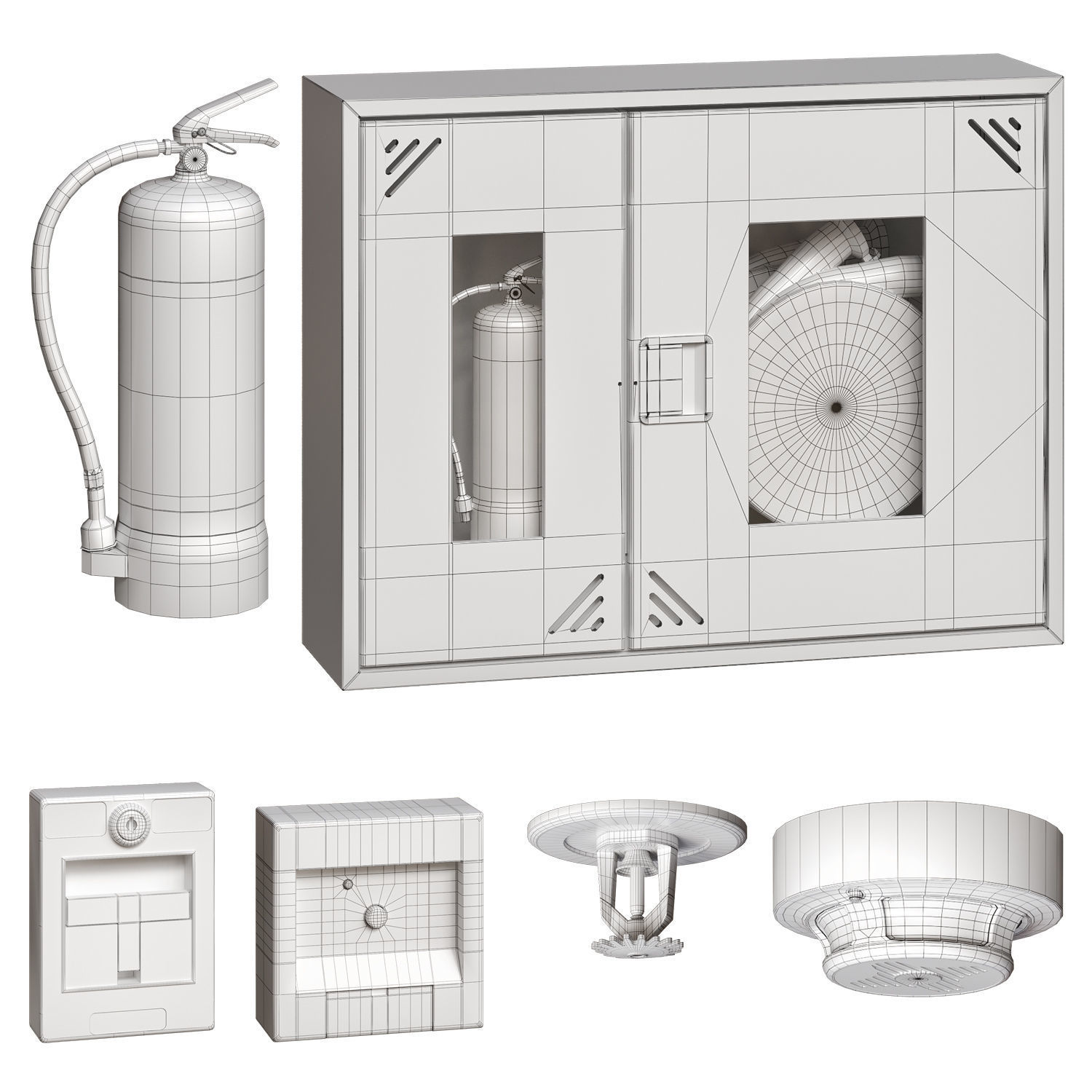 fire fighting set 3D model | CGTrader