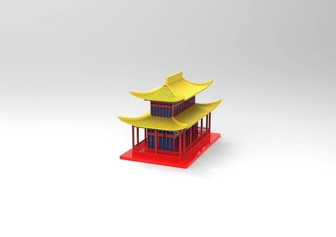 Chinese Building Two Floors 3D model 3D printable | CGTrader