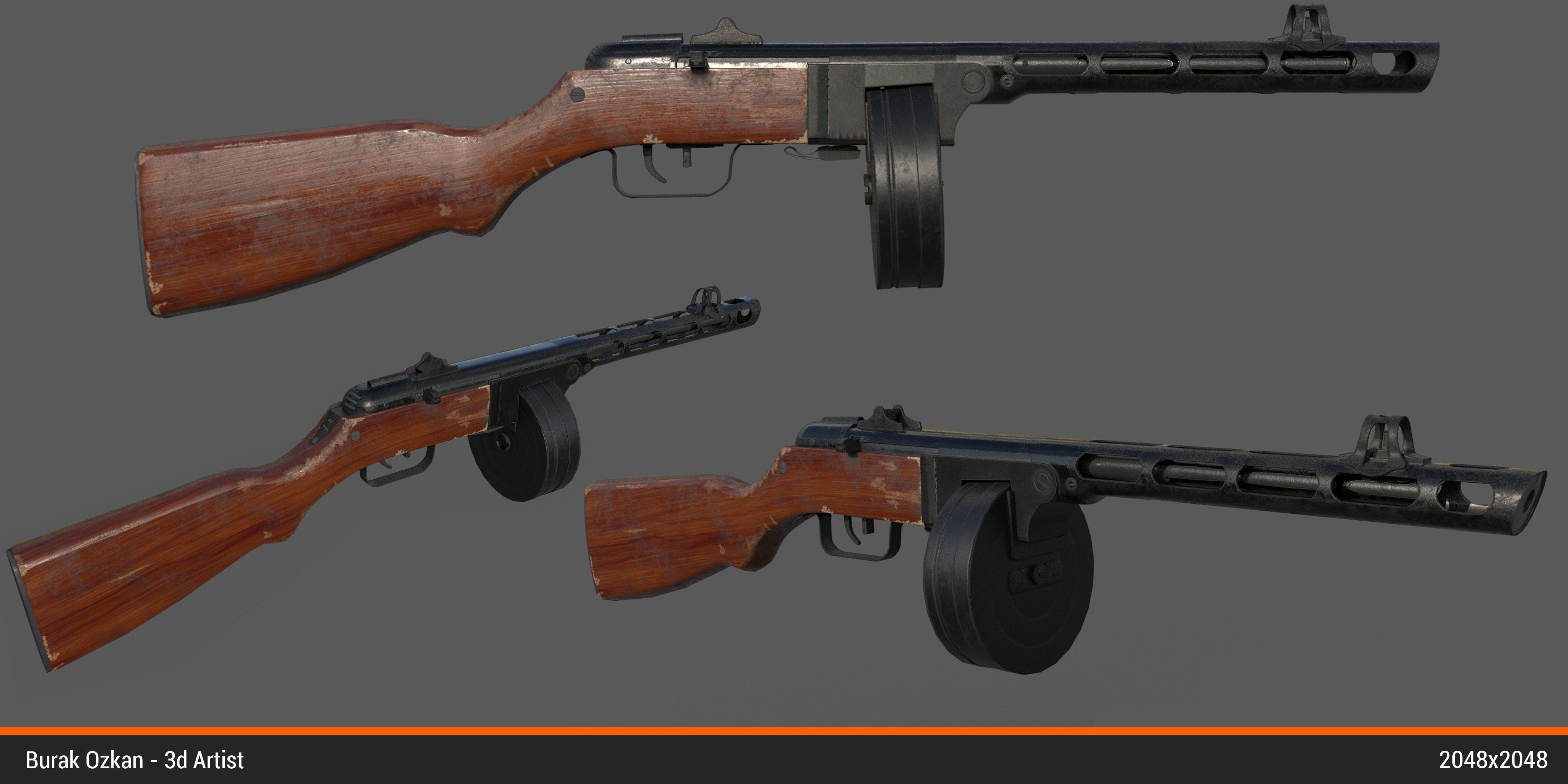 3D model Ppsh-41 Gun VR / AR / low-poly | CGTrader
