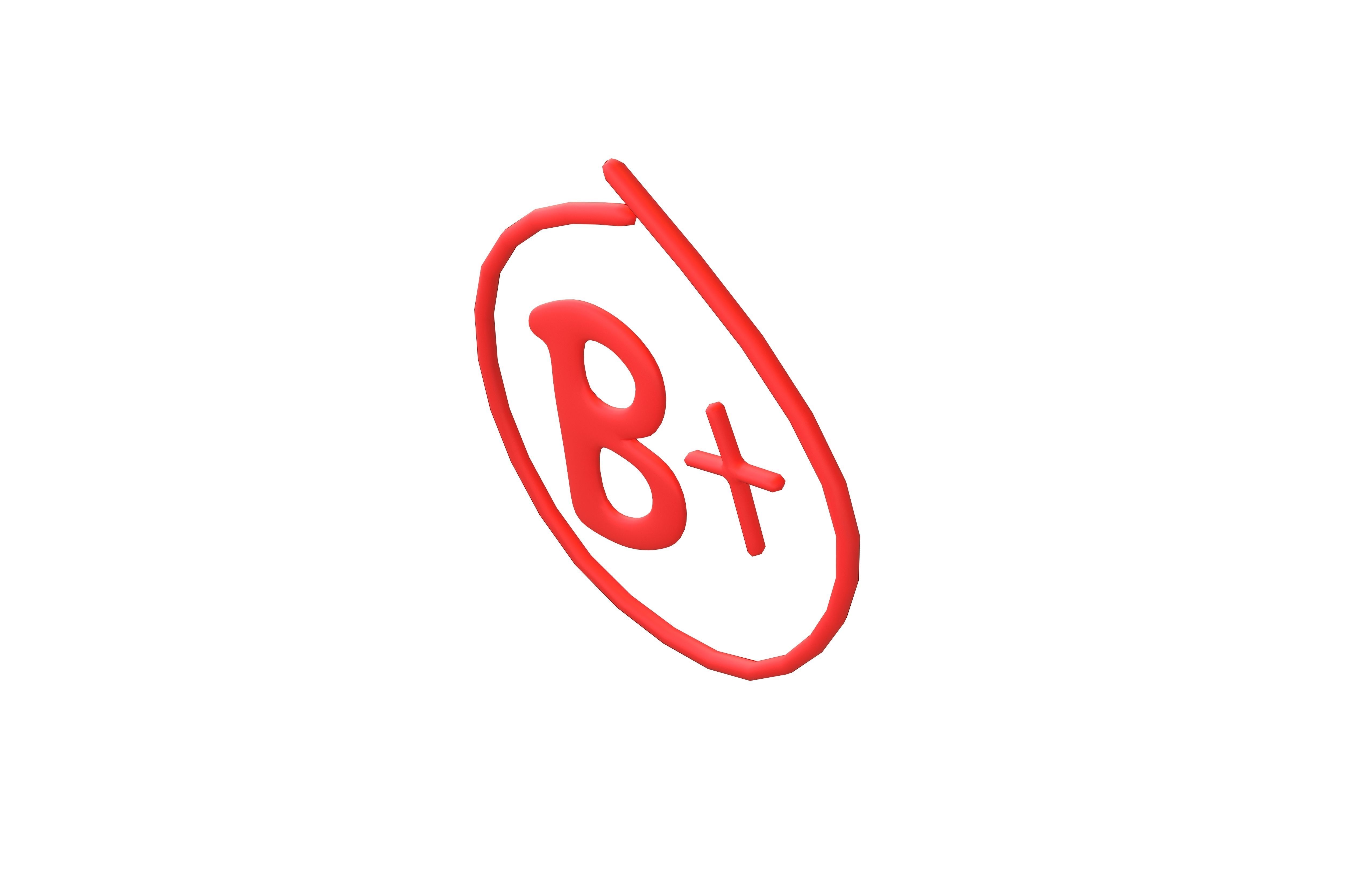 3D model Grade B Plus Symbol v1 001 VR / AR / low-poly | CGTrader