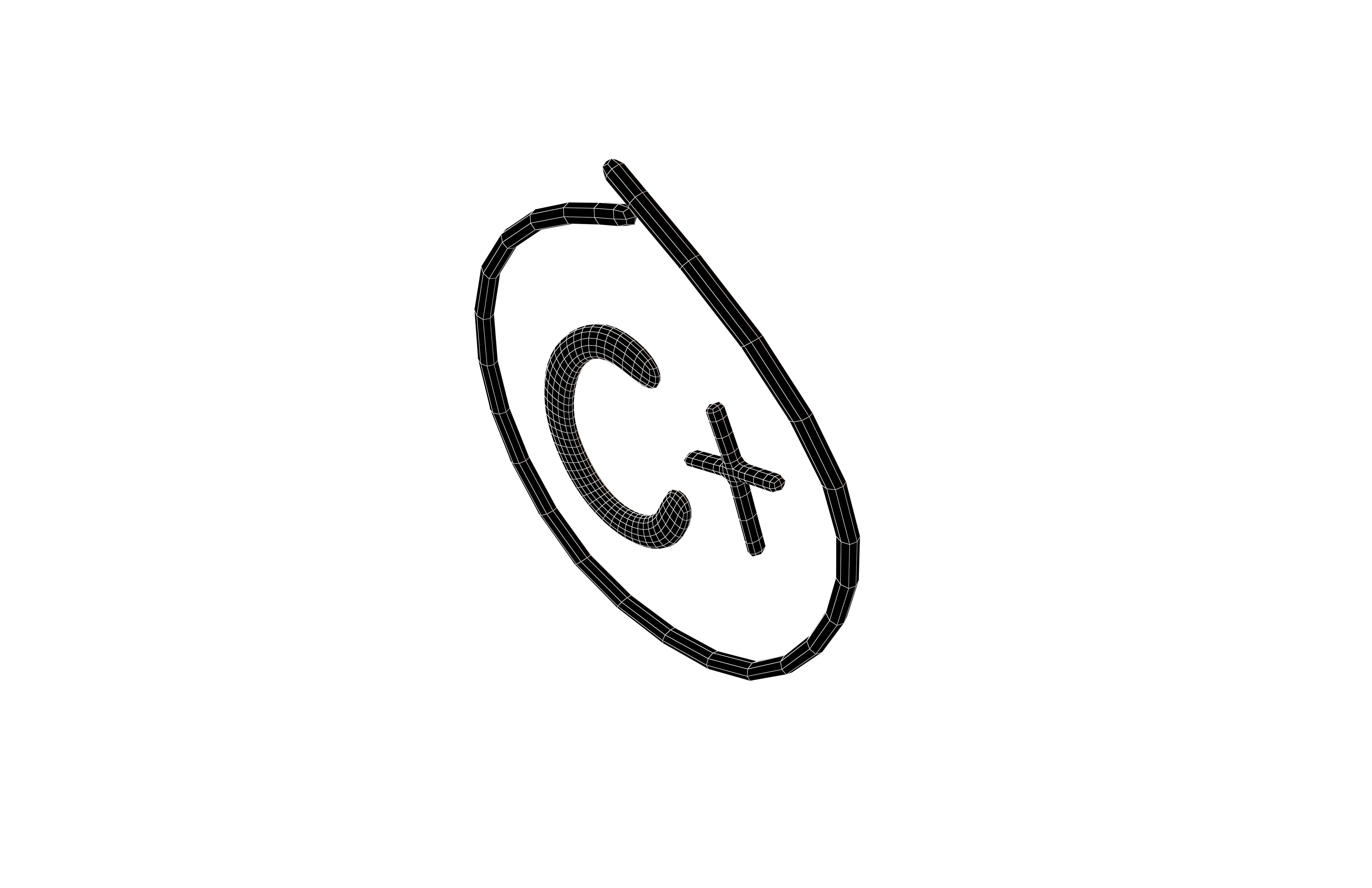 3D model Grade C Plus Symbol v1 001 VR / AR / low-poly | CGTrader
