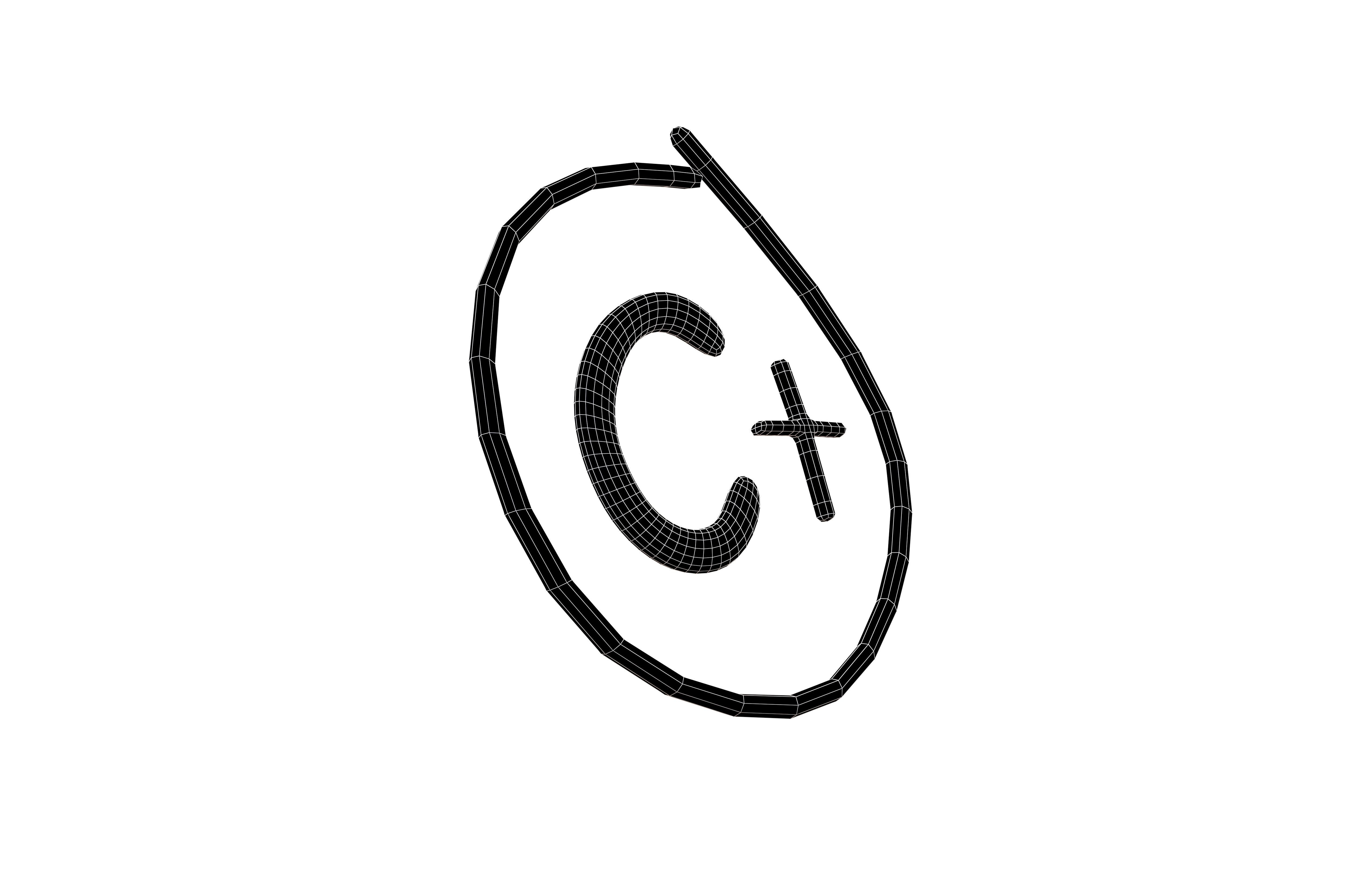 3D model Grade C Plus Symbol v1 001 VR / AR / low-poly | CGTrader