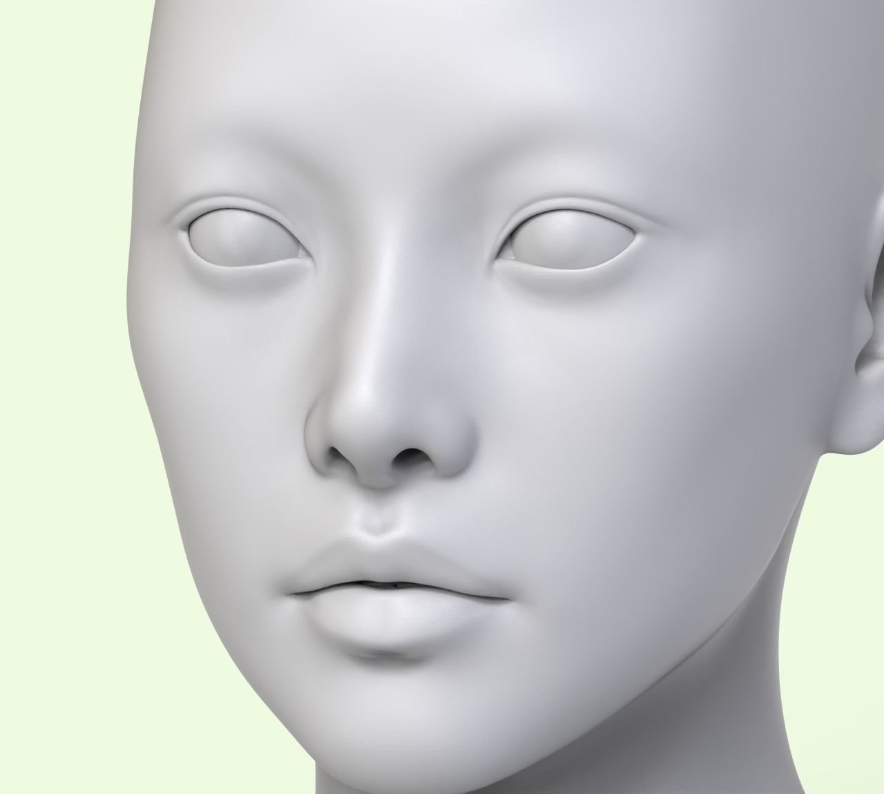 3d Model 5 3d Head Face Eyes Female Character Women Art Portrait Doll 3d Vr Ar Low Poly