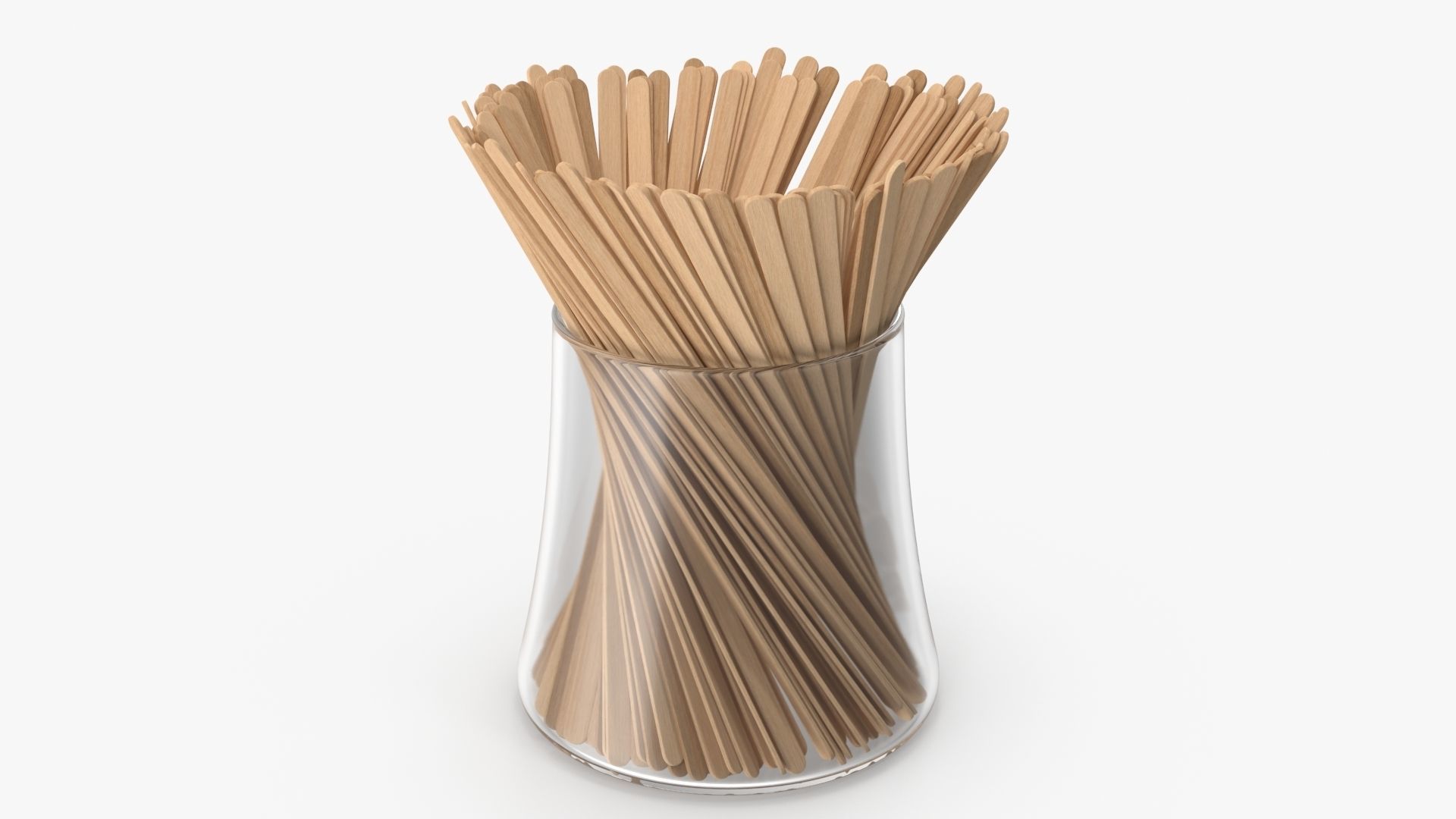 Wooden Coffee Stirrers in Glass 3D model | CGTrader