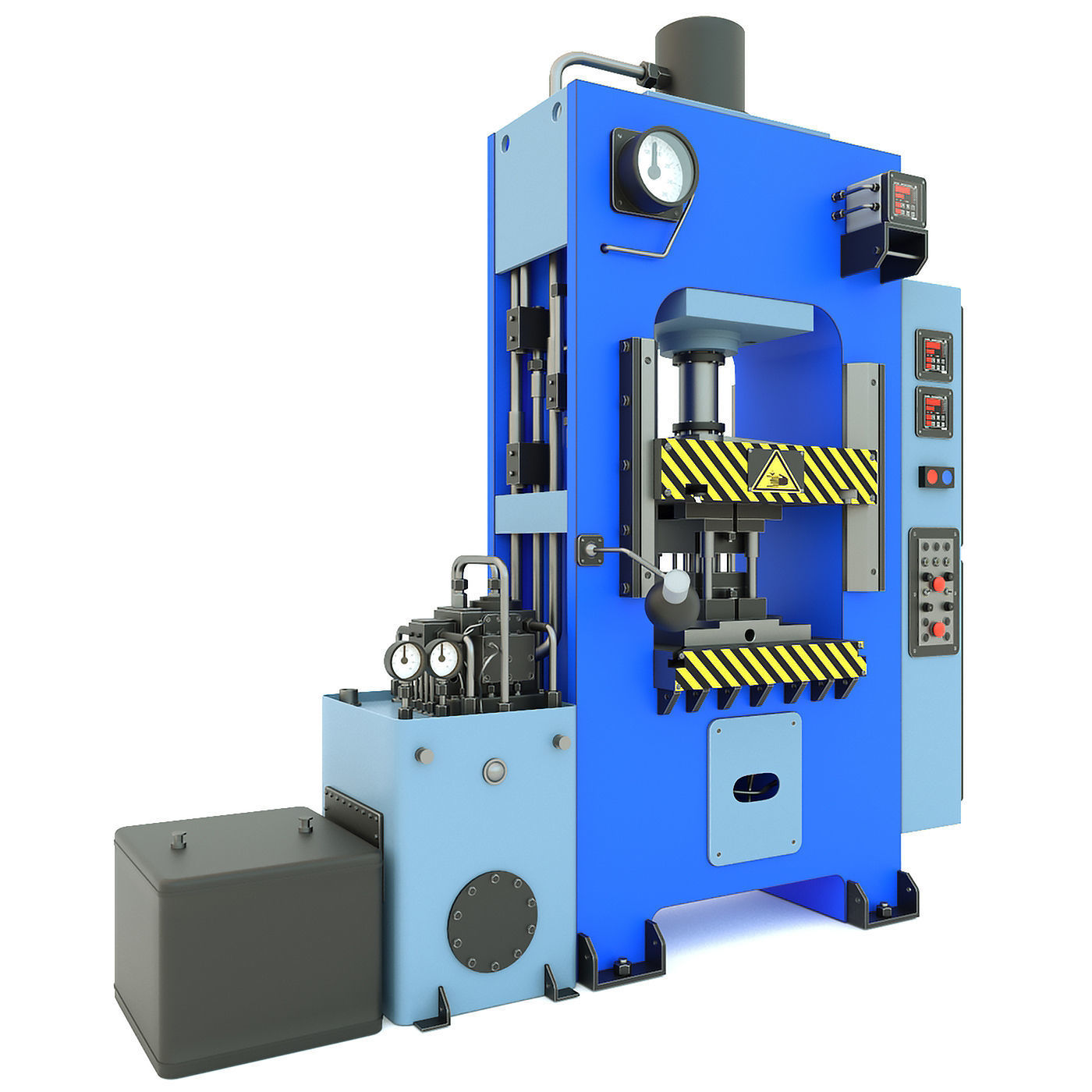 Industrial machine tool hydraulic press D2430 and PYE250A 3D model | CGTrader