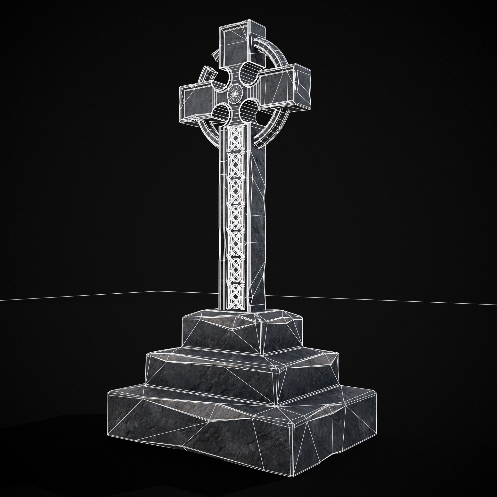 3D model Celtic Cross Tombstone VR / AR / low-poly | CGTrader