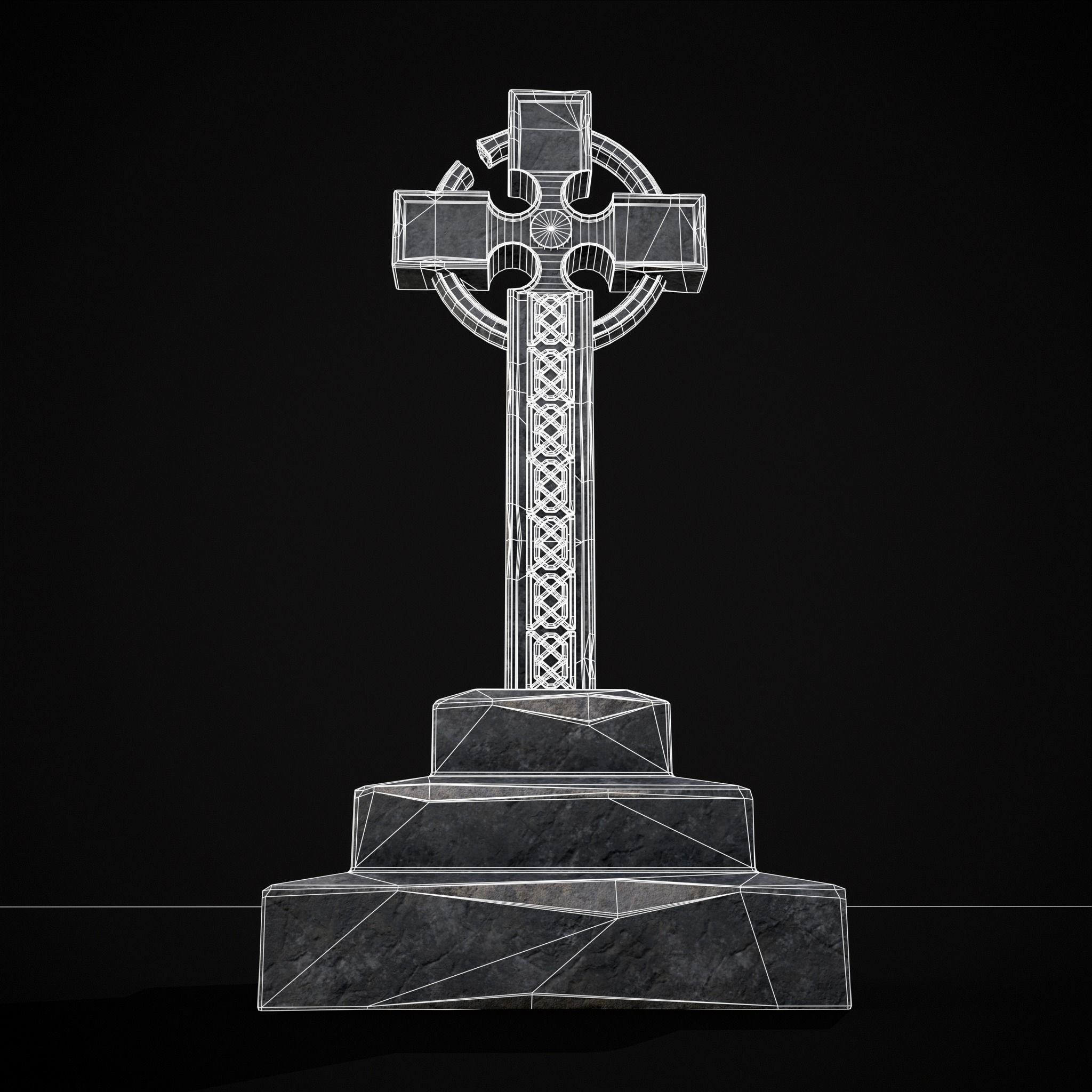3D model Celtic Cross Tombstone VR / AR / low-poly | CGTrader