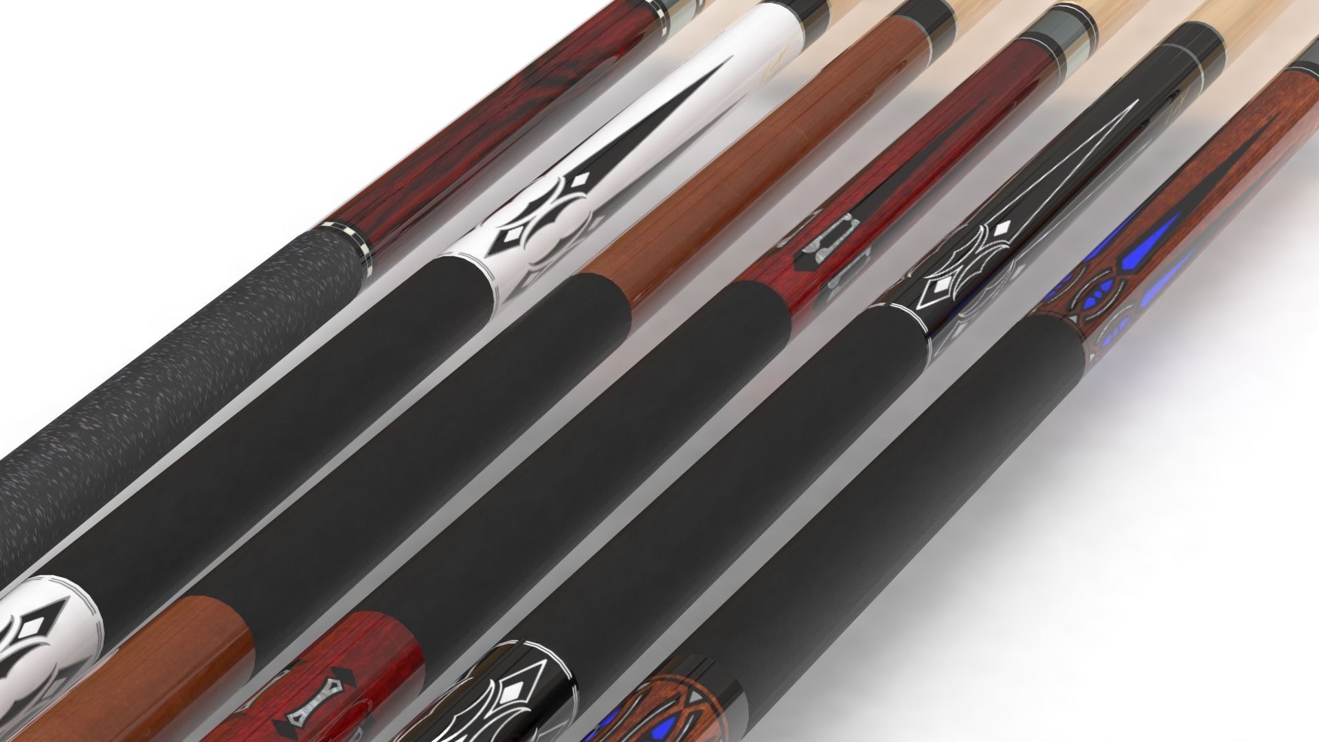 Wall cue stick rack 3D model | CGTrader