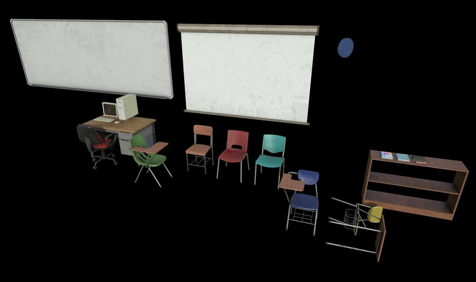 3D model Classroom Prop Pack 1 VR / AR / low-poly | CGTrader