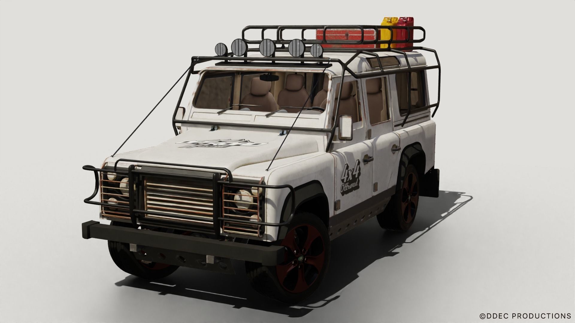 Land Rover Defender Classic 110 With Interior 3D model animated rigged ...