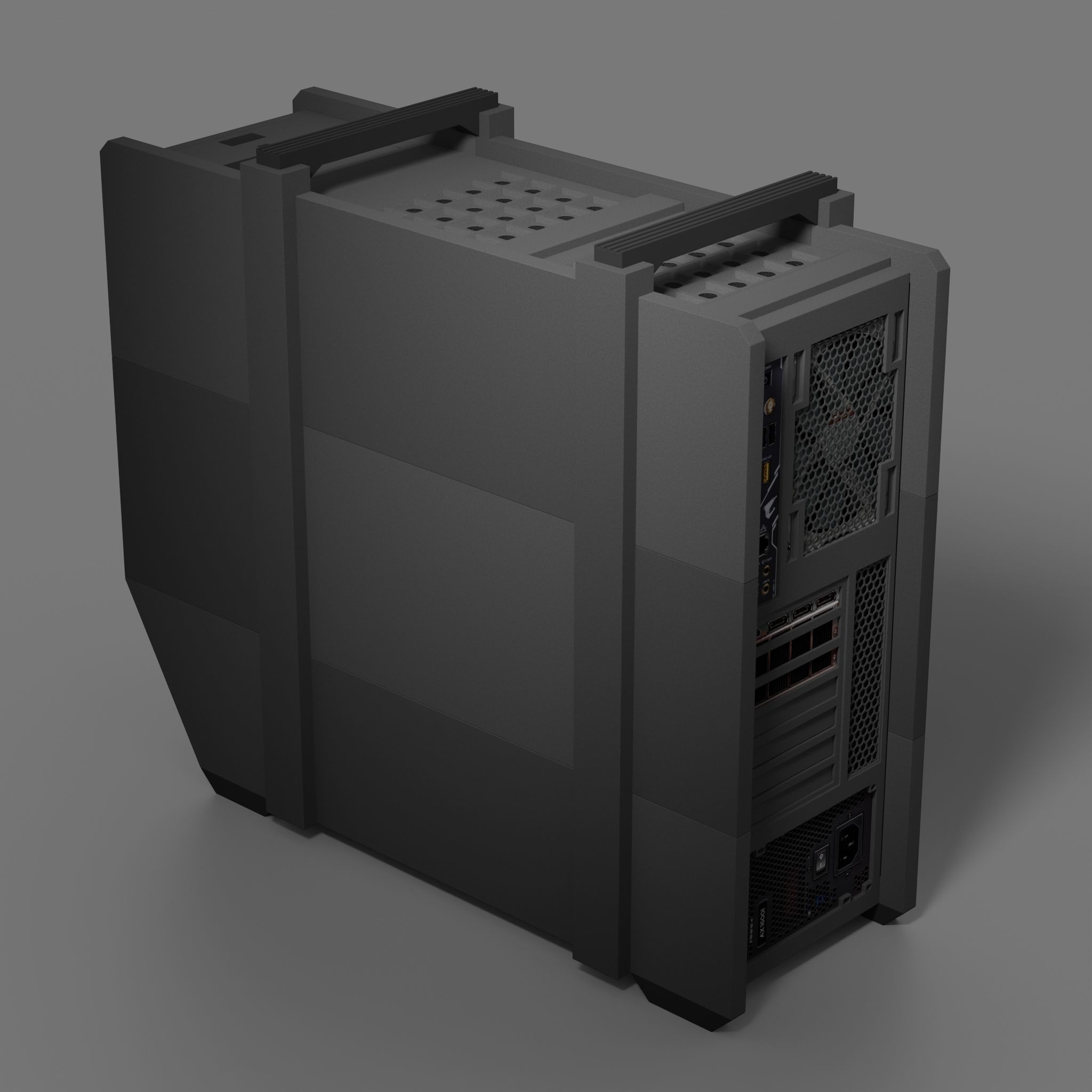Brutalist PC Case 3D model | CGTrader