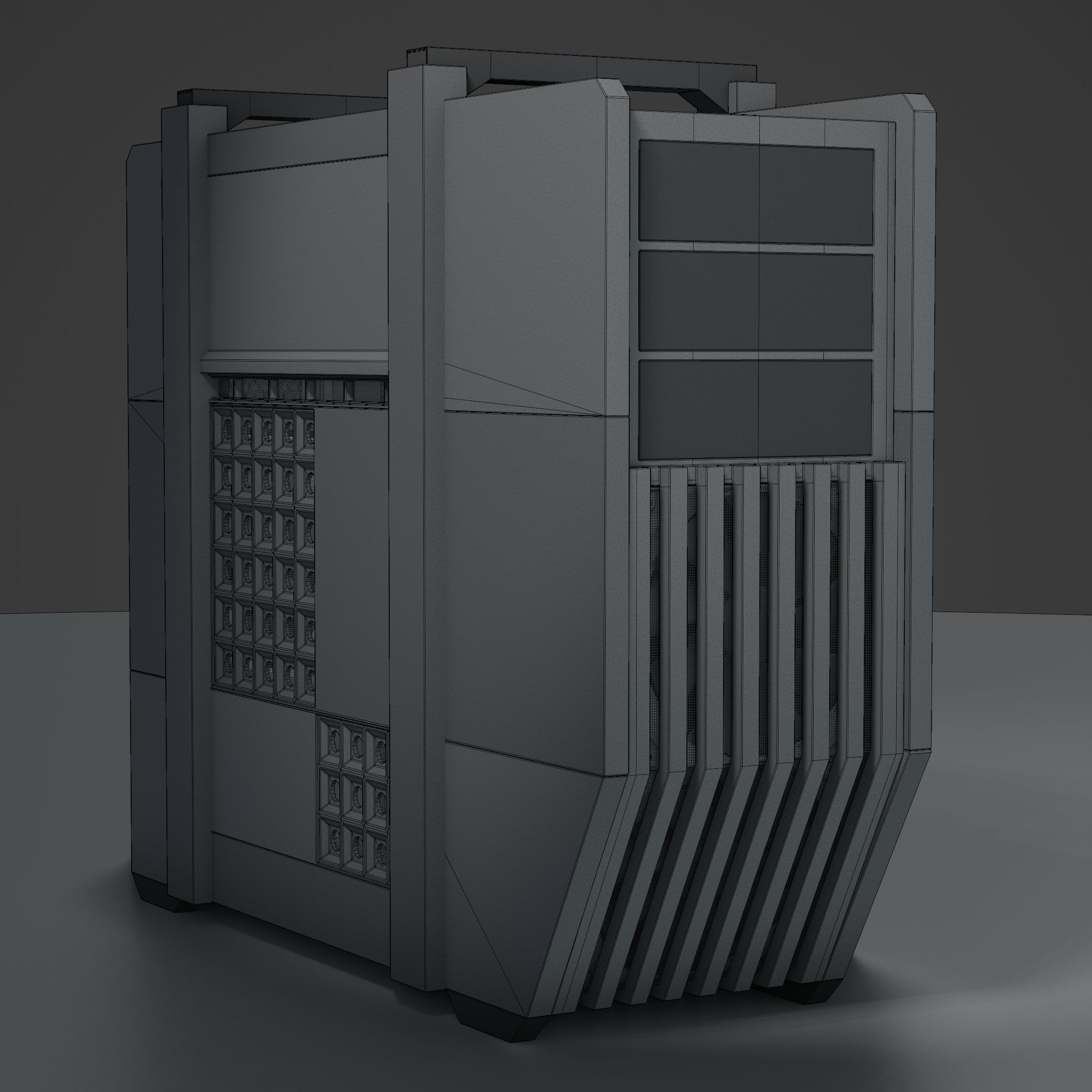 Brutalist PC Case 3D model | CGTrader