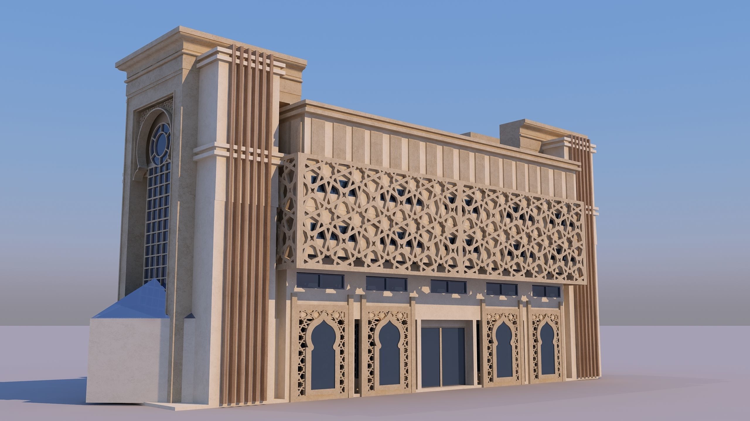 0167 - Islamic Facade Building 3D model | CGTrader