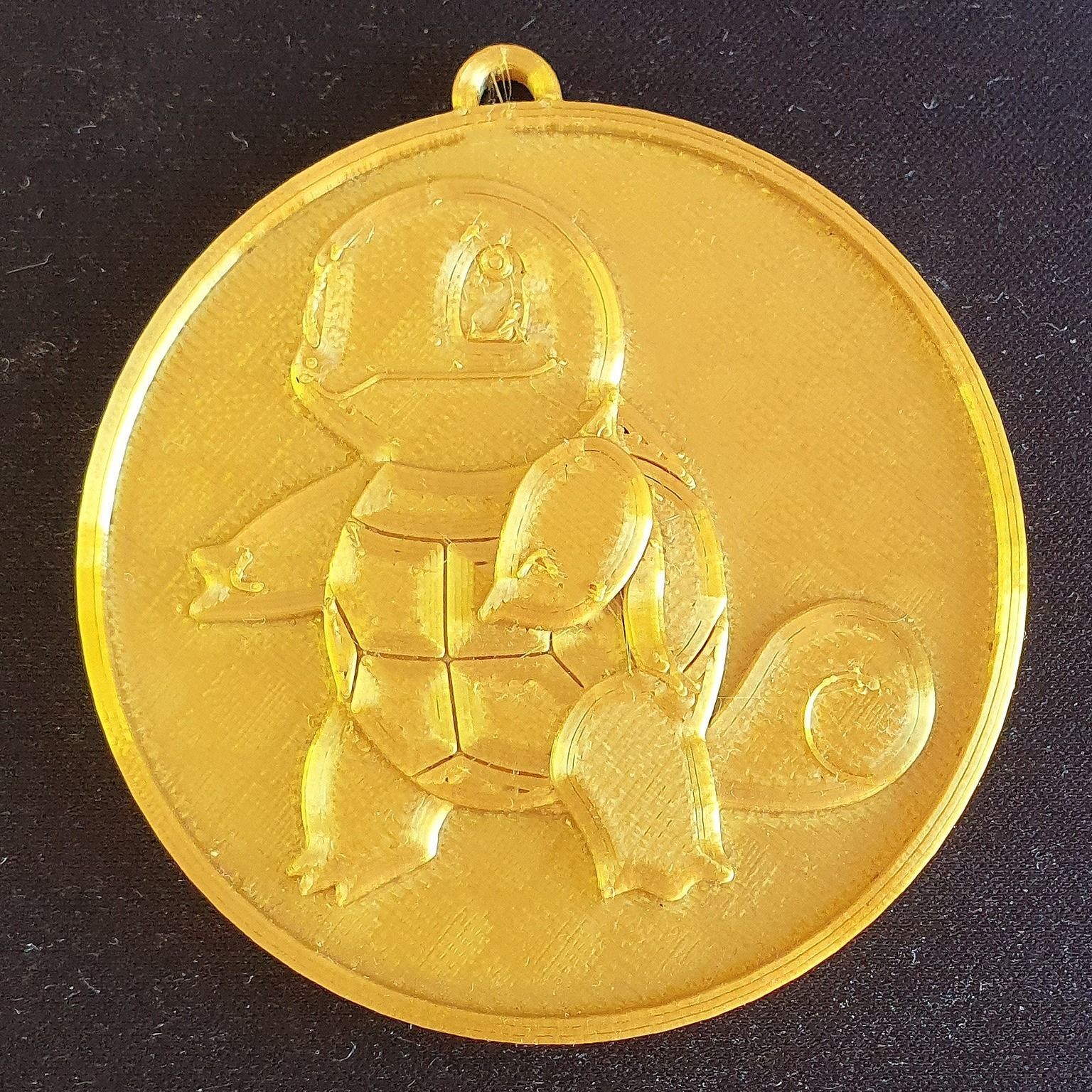 Pokemon Squirtle Badge Coin Keychain Pendant 3D model 3D printable ...