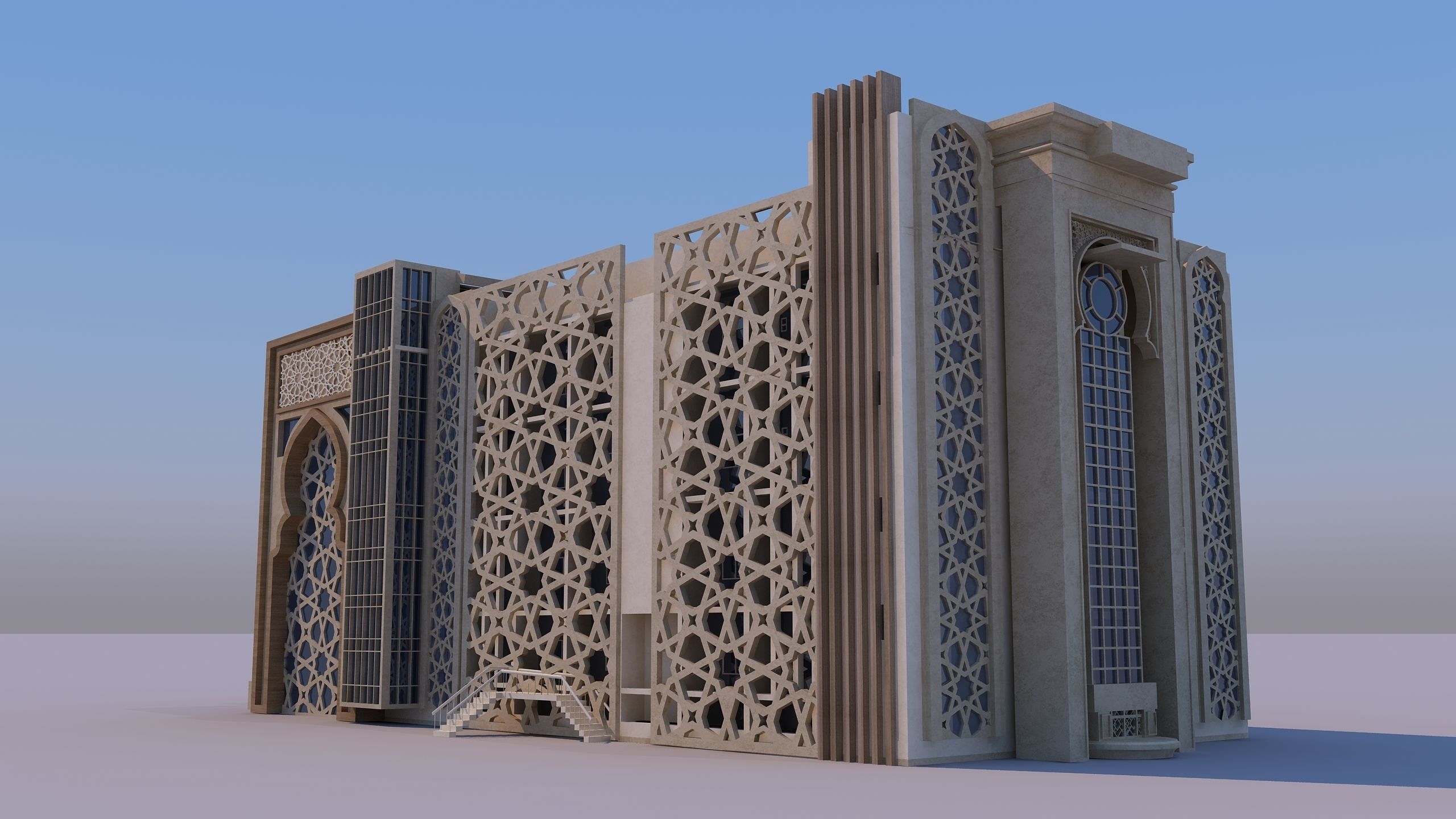 0168 - Islamic Facade Building 3D model | CGTrader